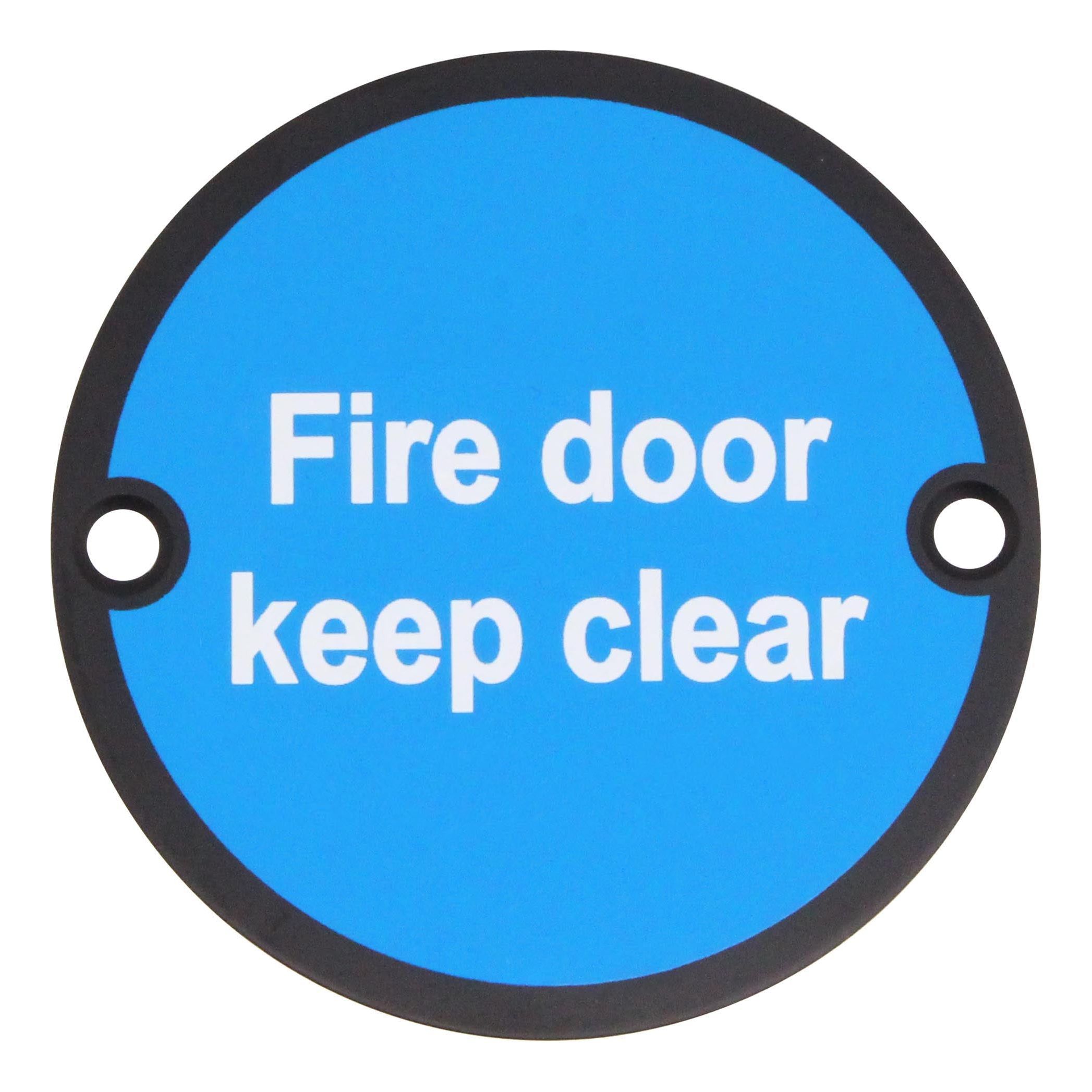 Circular Disc Fire Door Signage - 76mm x 1.5mm - Screw Fixed - Fire ...