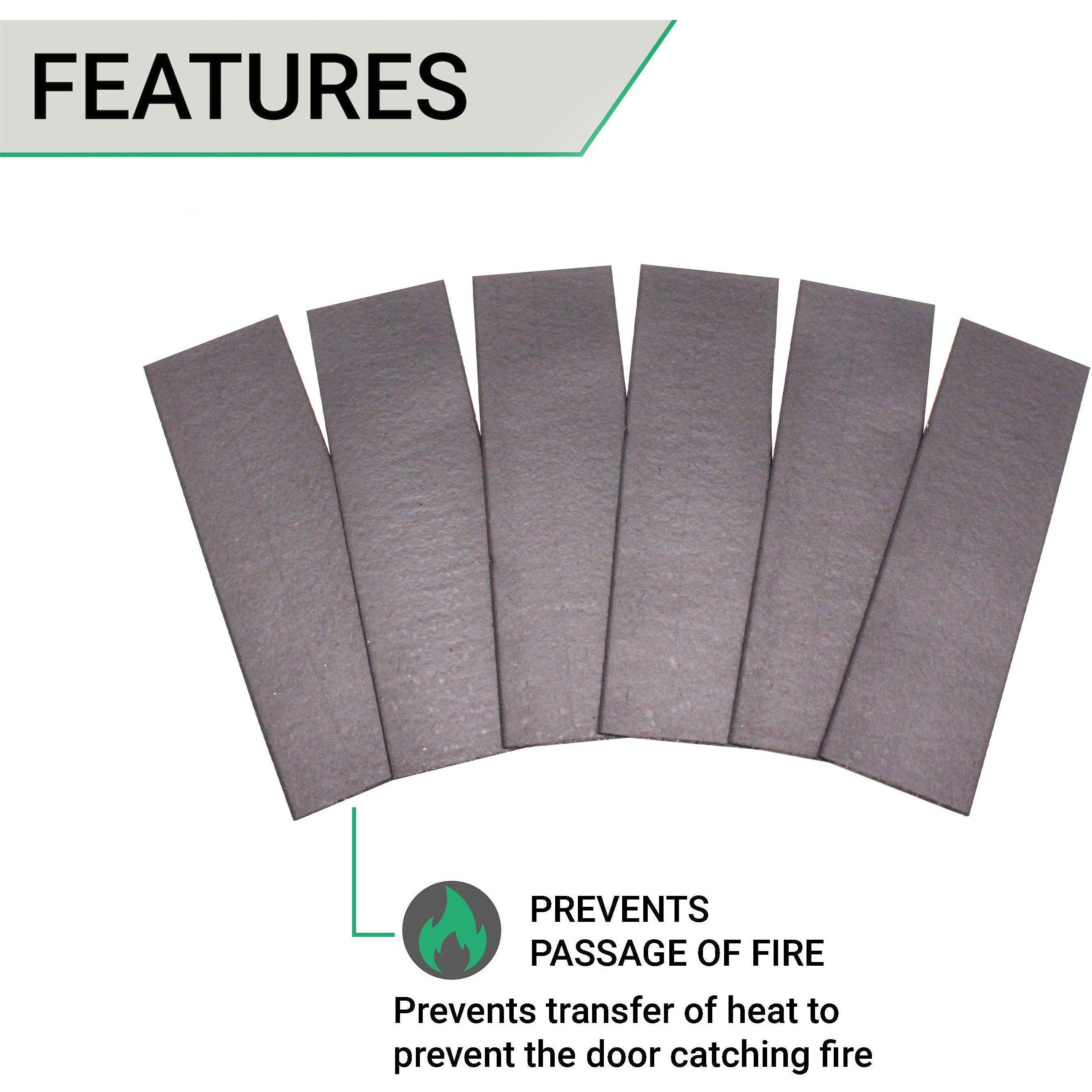 Intumescent Hinge Pads Pack of 6 - 100x31x0.8mm Suit 102x76mm Hinges ...