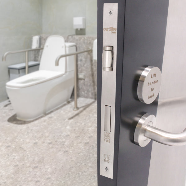 Lift To Lock Kit Disabled Bathroom Toilet Door Lever Handle & Lock ...