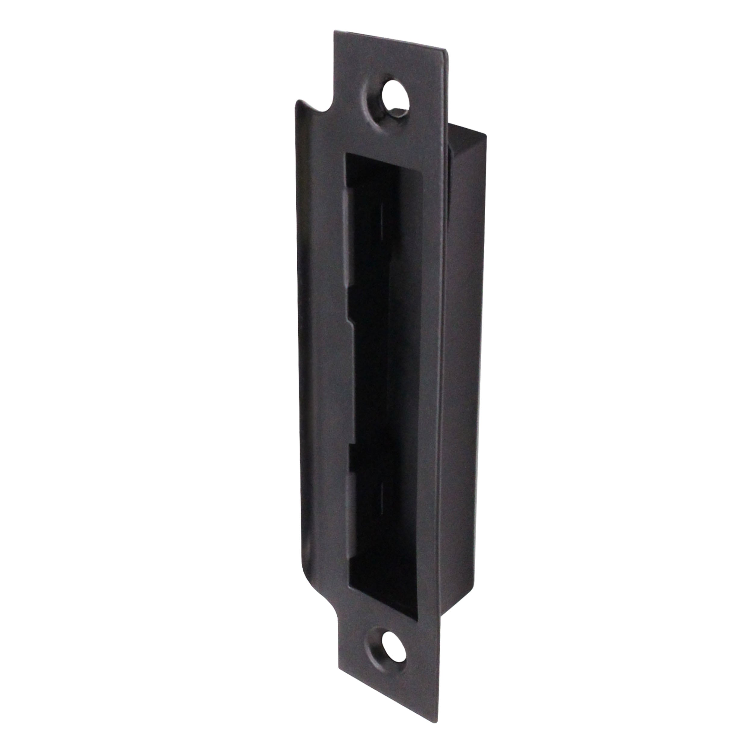 Mortice Lock Strike Plate - Matt Black