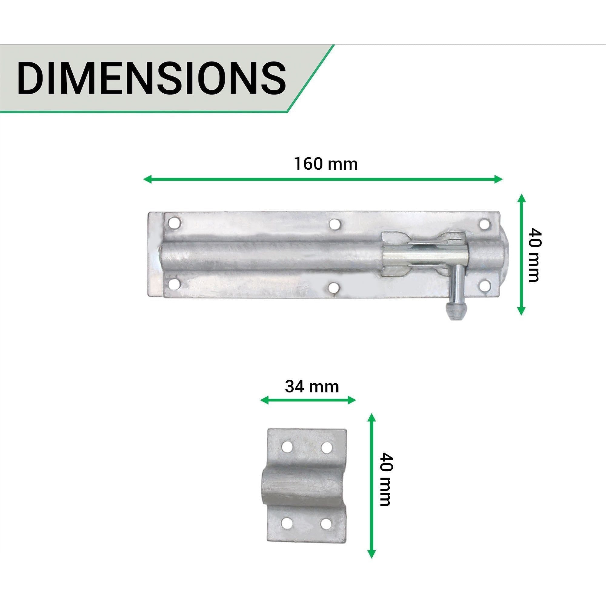 Tower Bolt - 150 mm / 6 Inch - Galvanised - tradefit
