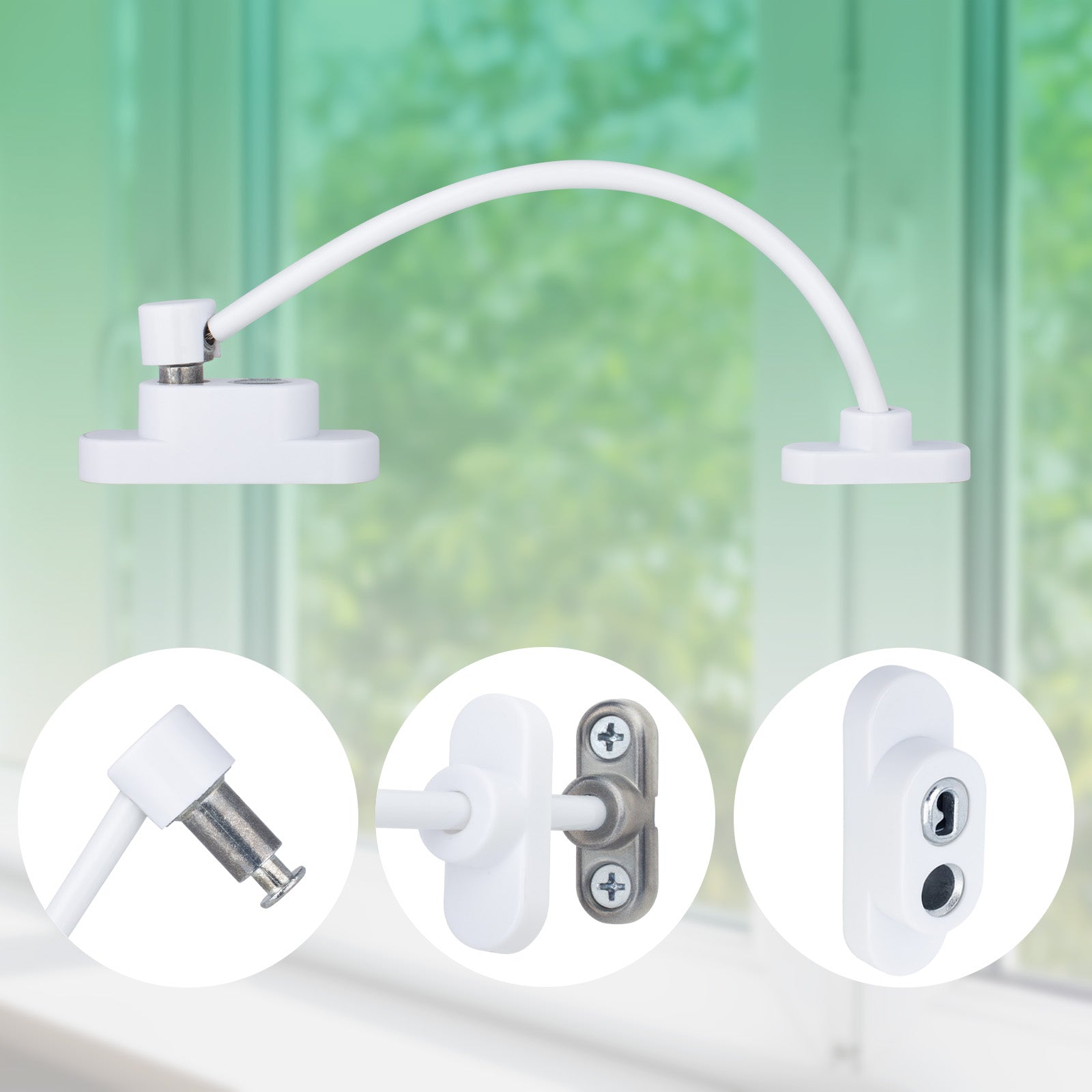 Cable Window Restrictor Safety Lock for Timber or UPVC With Keys ...