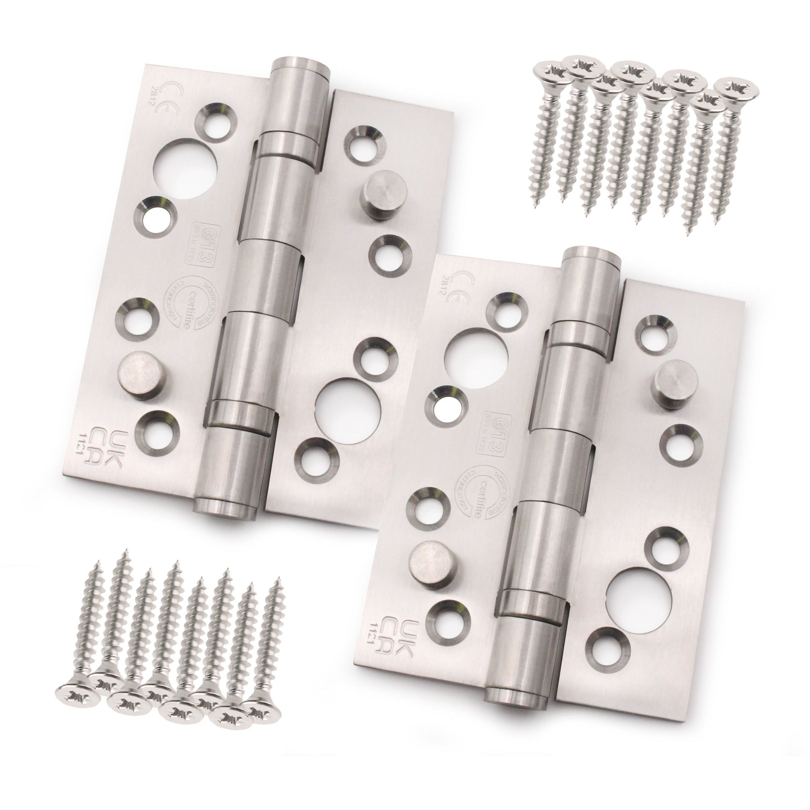 Fire Door Security Pin Hinges 4" Stainless Steel Grade 13 - 102x76x3mm ...