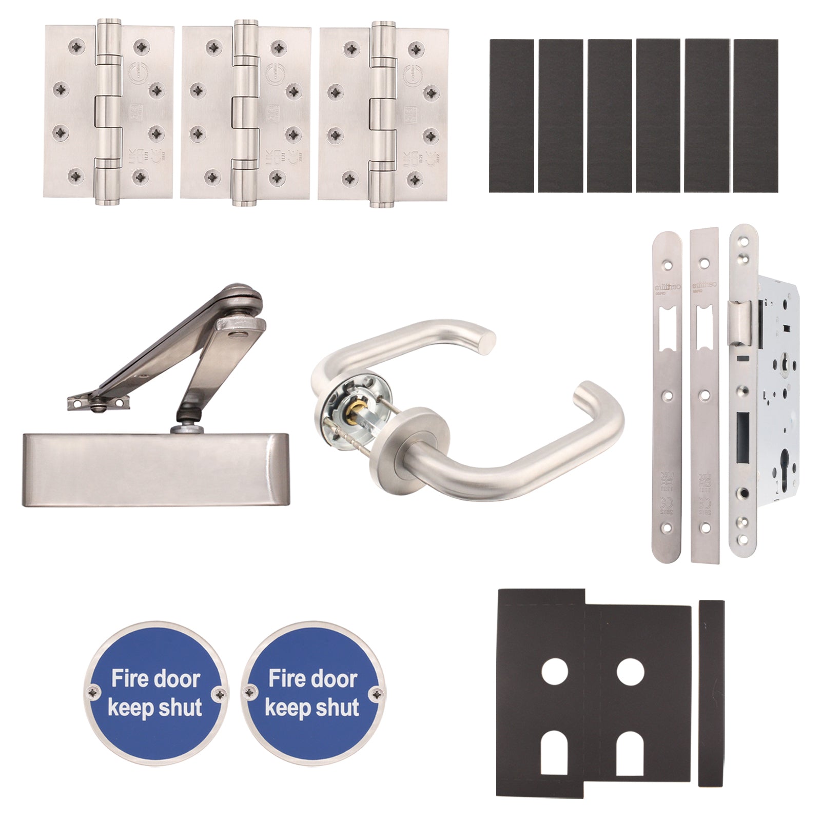 Fire Door Kit - Office Non-Locking Cylinder & Turn - Heavy Duty - Satin ...