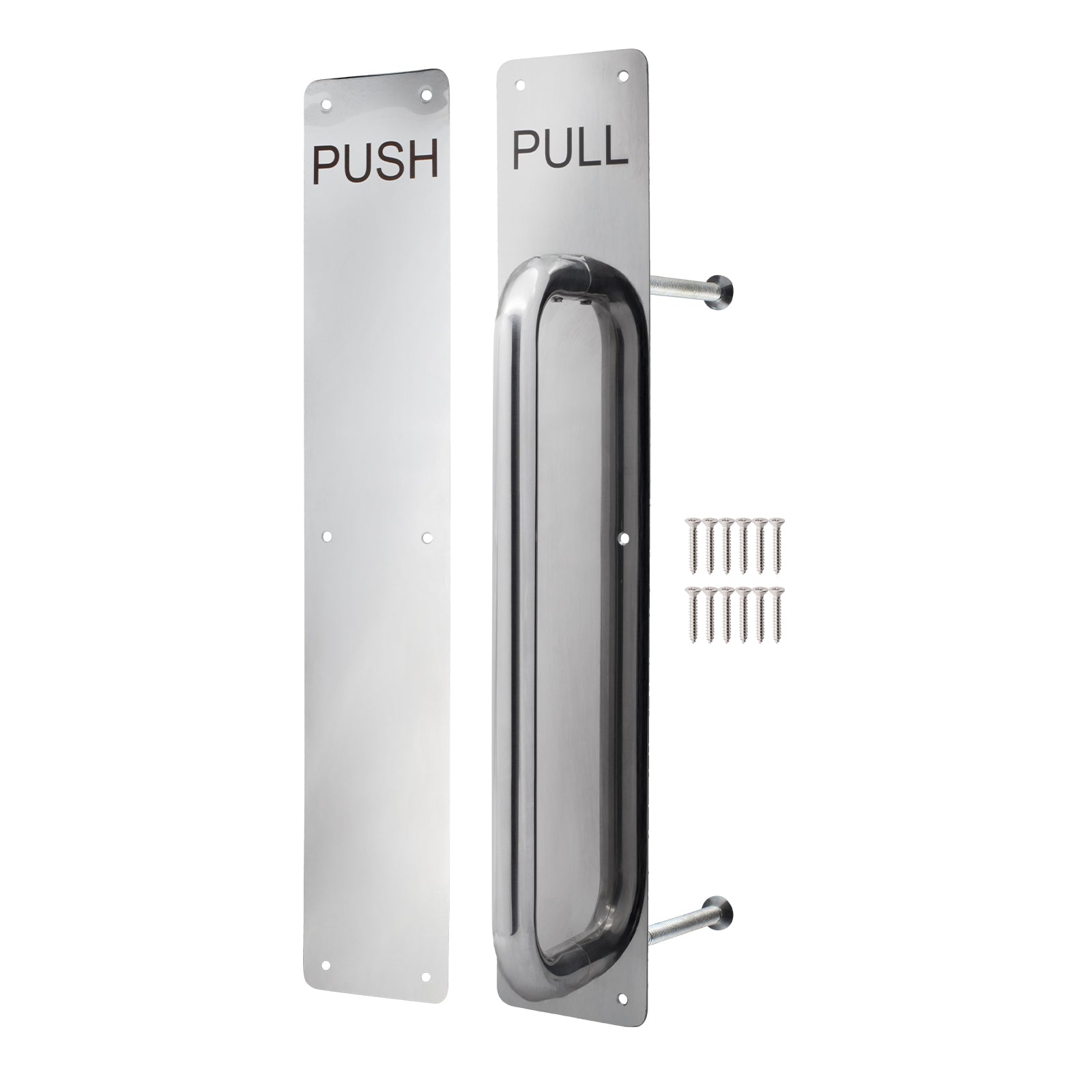 Architectural Pull Handle On Plate & Push Plate Kit - 425 x 75mm ...