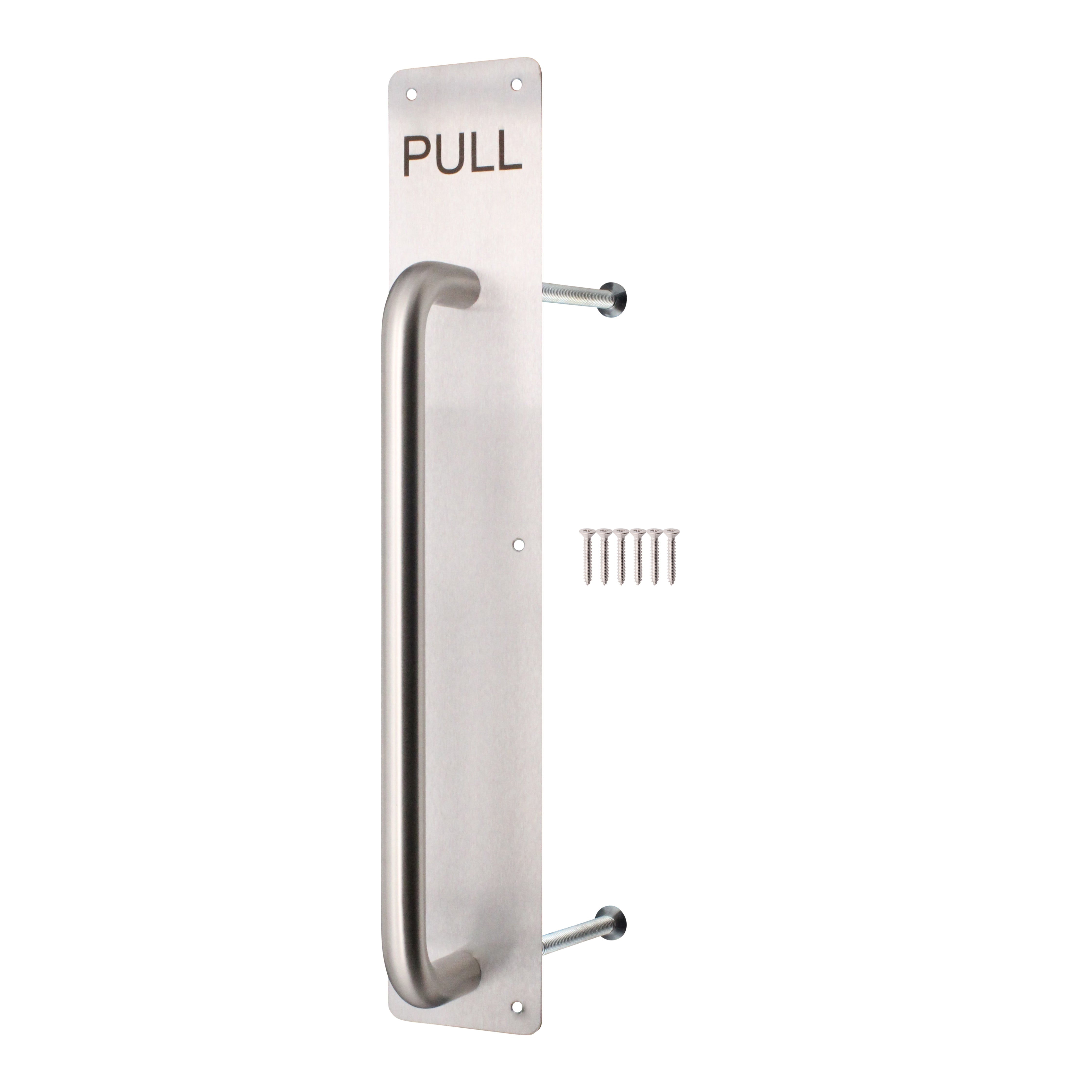 Architectural Pull Handle On Plate - Engraved Pull - 425 x 75mm - Satin ...