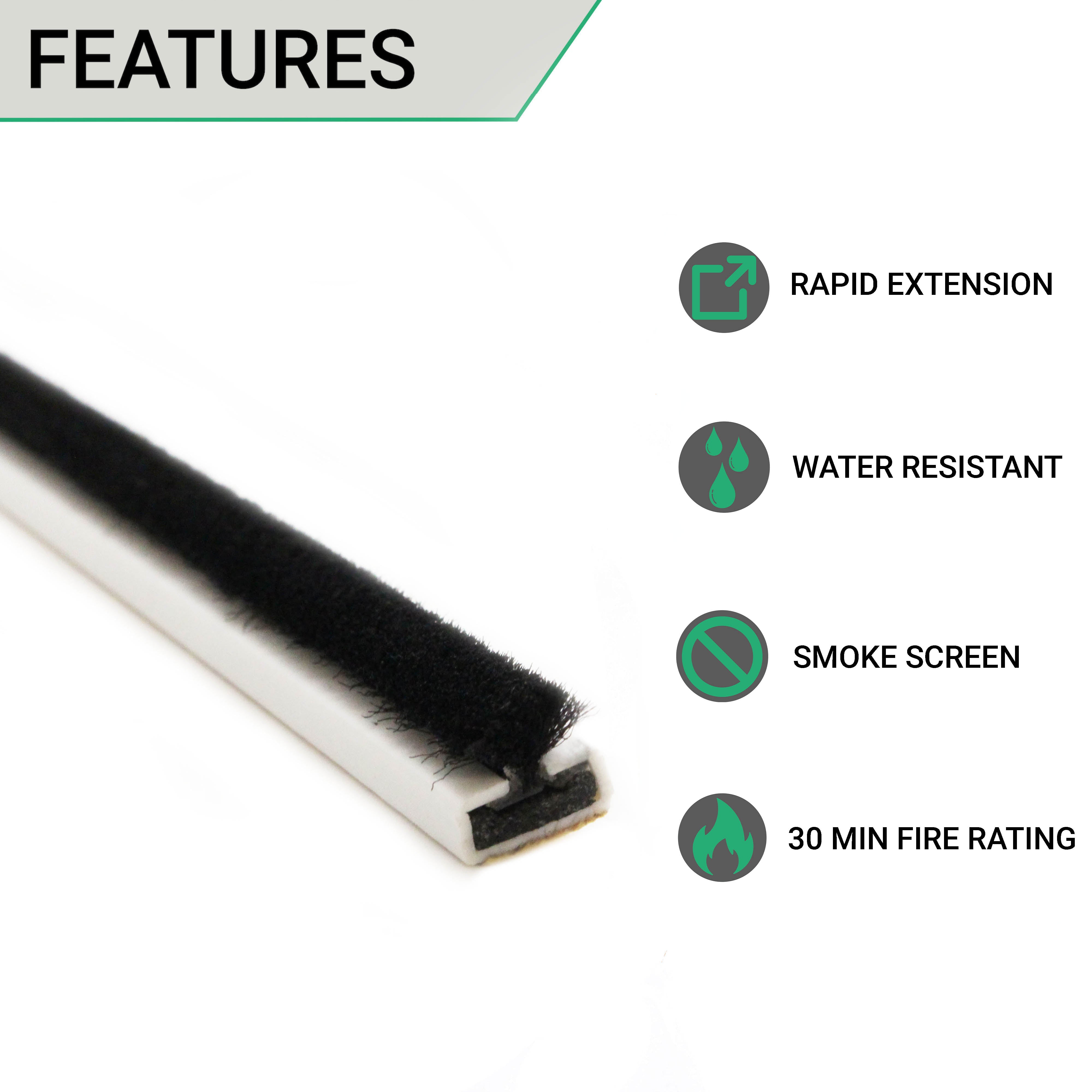 Intumescent Strip - Fire and Smoke - 10x4x2100mm - White - Trade Pack ...