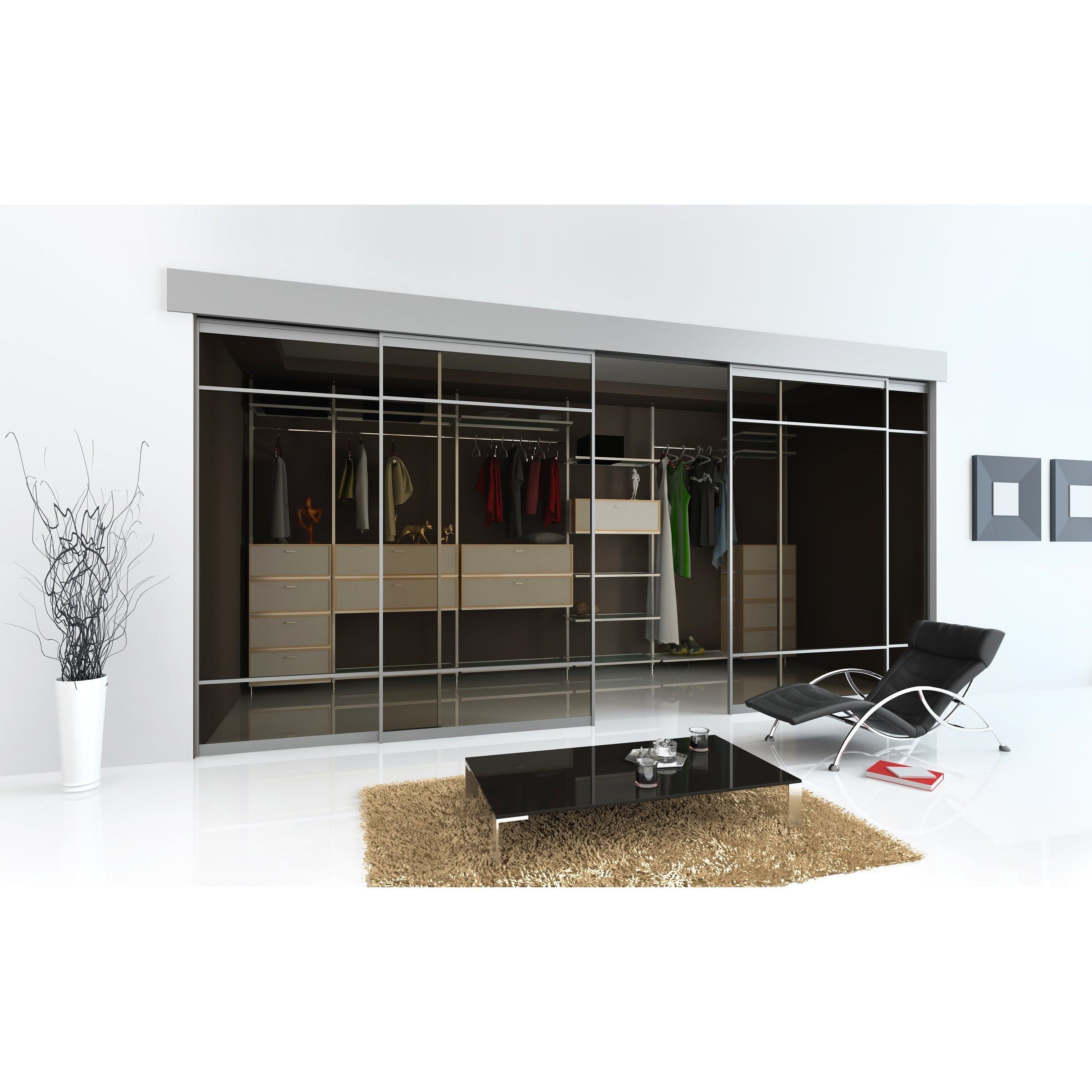 Top Hung Double Wardrobe Sliding Door System To Suit 1.2m Opening - 2 ...