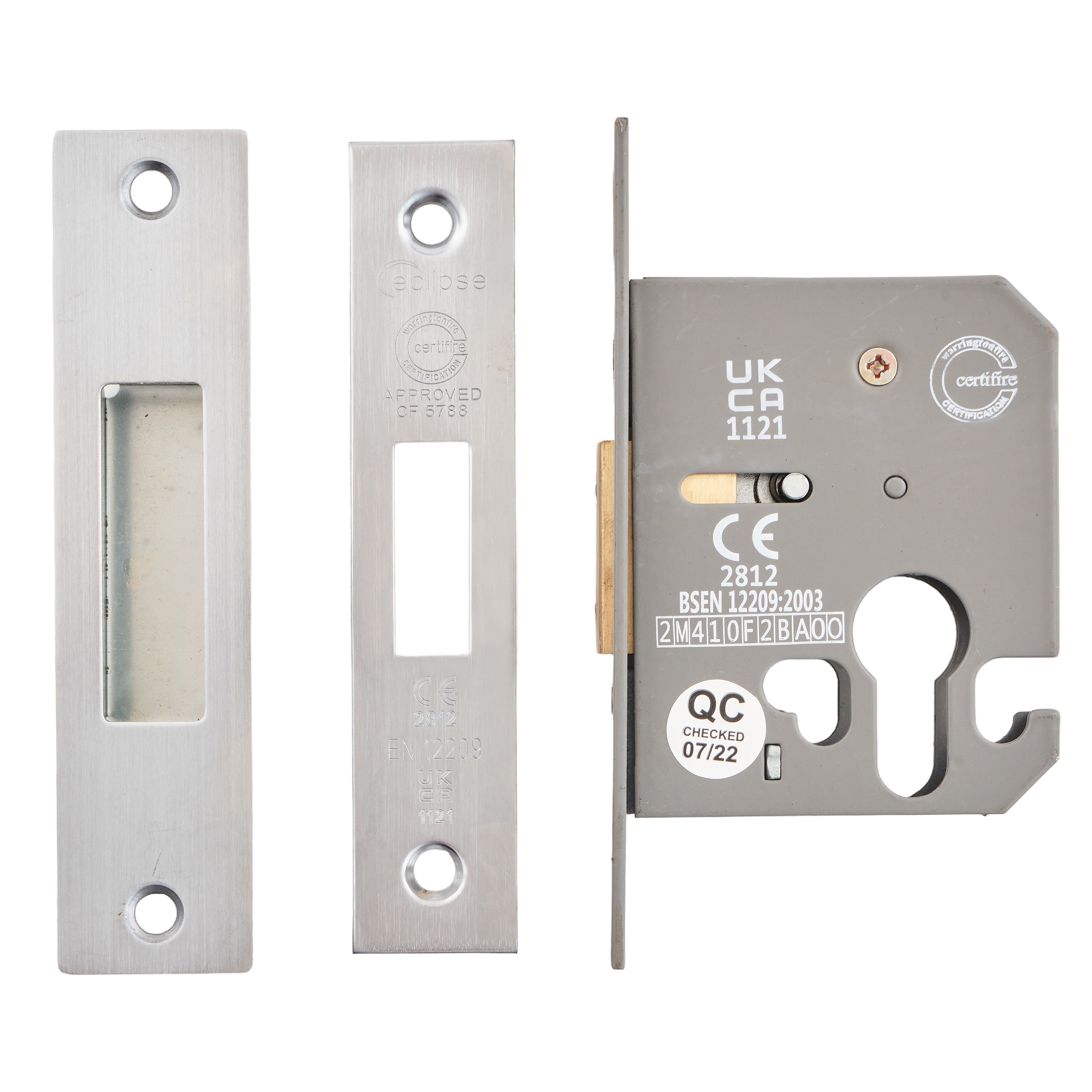 Euro Profile Deadlock Case - 76mm Case 57mm Backset - Satin Chrome ...