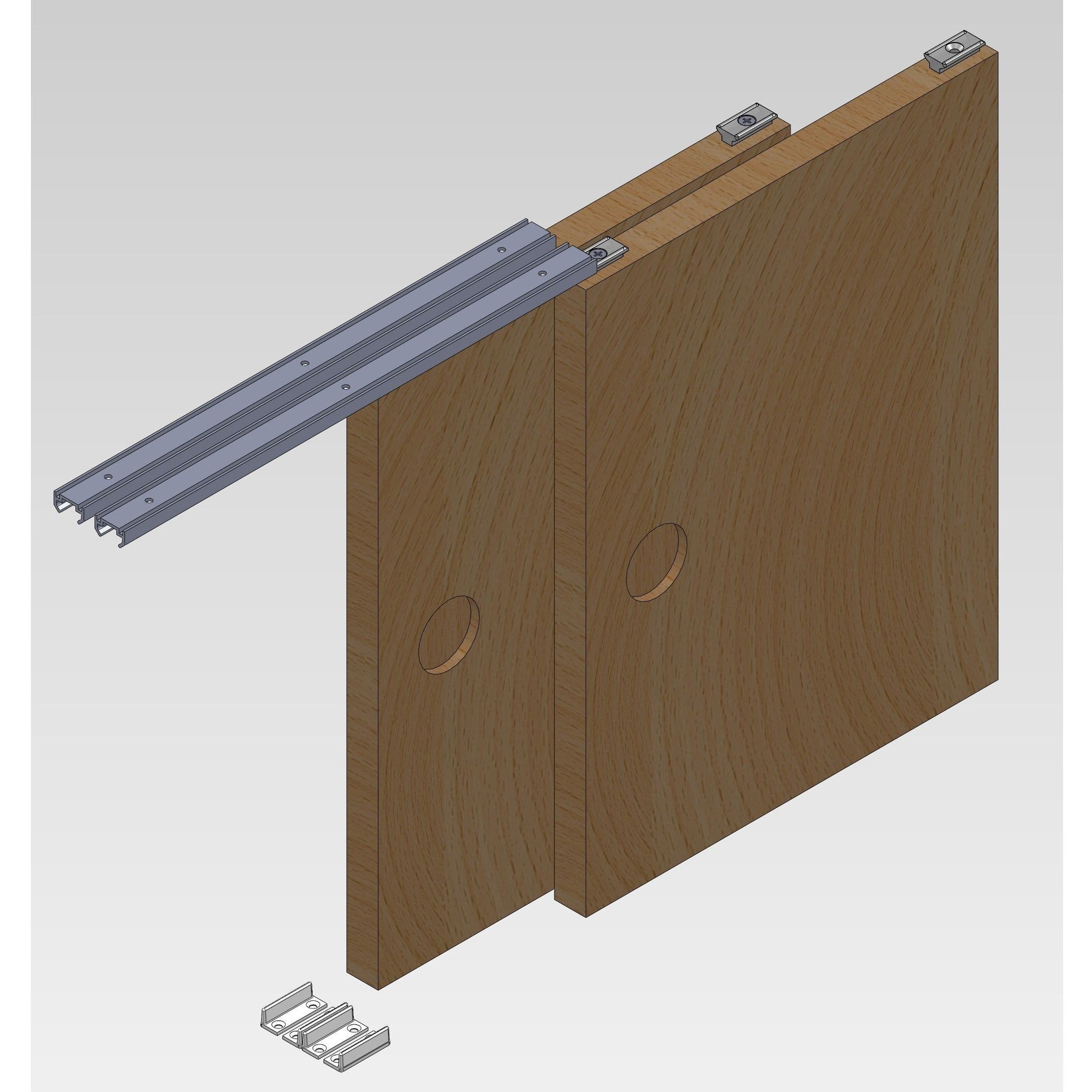 Top Hung Cupboard Sliding Door System To Suit 1.2m Opening - tradefit - 3