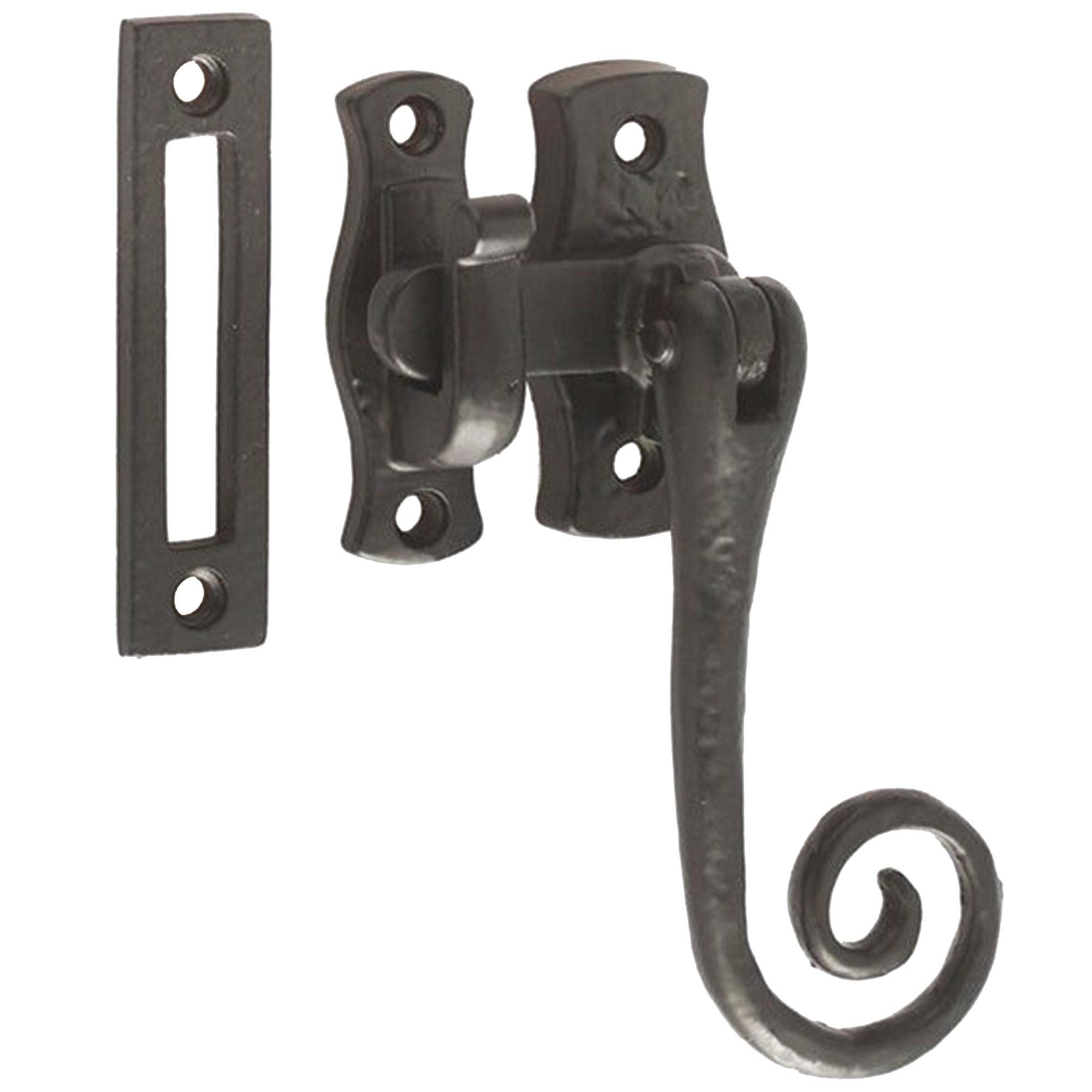 Locking Curly Tail Window Fastener Right Hand - 125mm - Black Antique ...