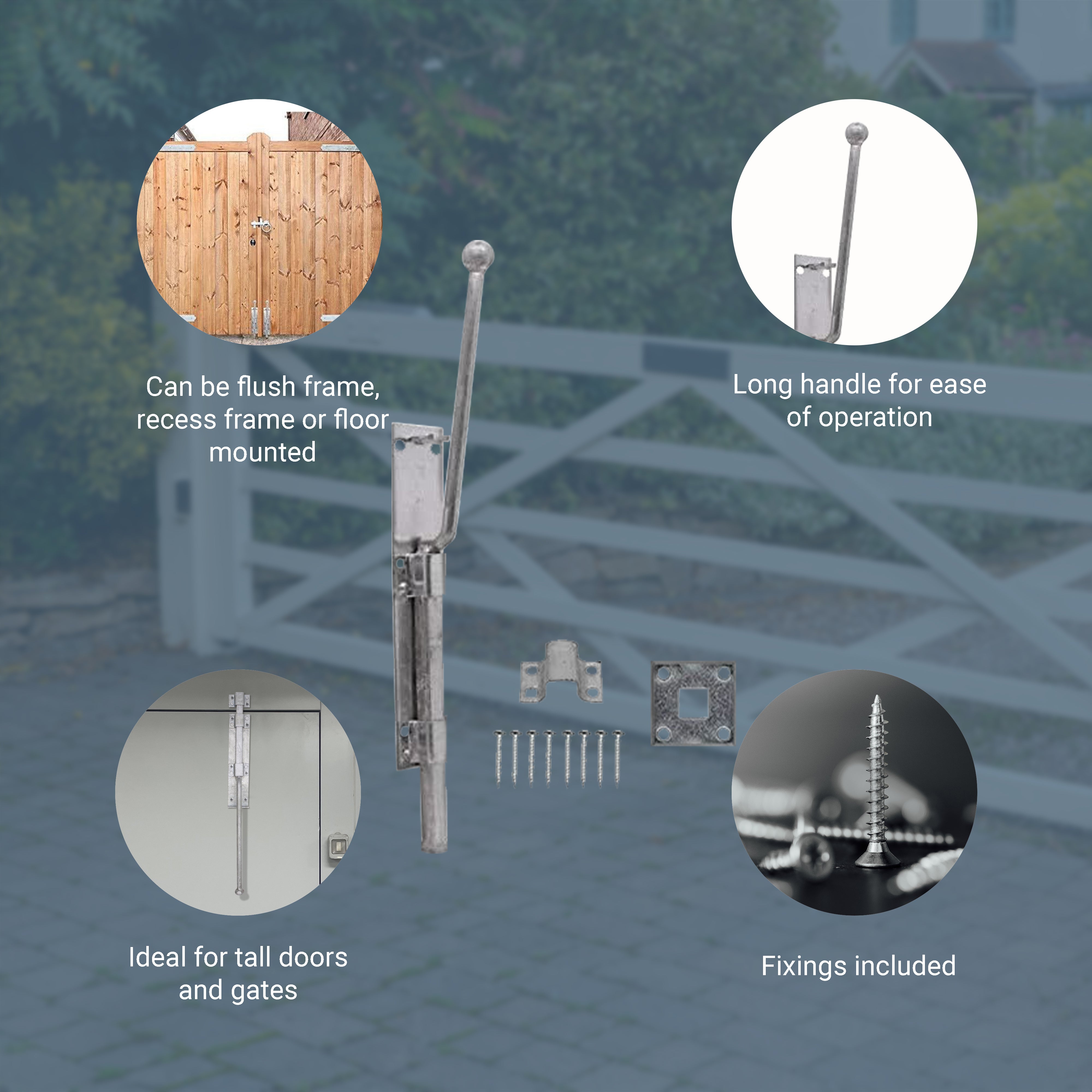 Monkey Tail Garage Gate Drop Bolt - 450mm 18 Inch - Galvanised ...