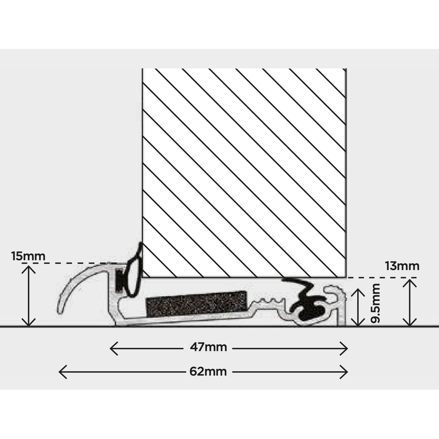 FD30 Fire Door Threshold - 914mm - 44mm Inward Opening Doors - Gold ...