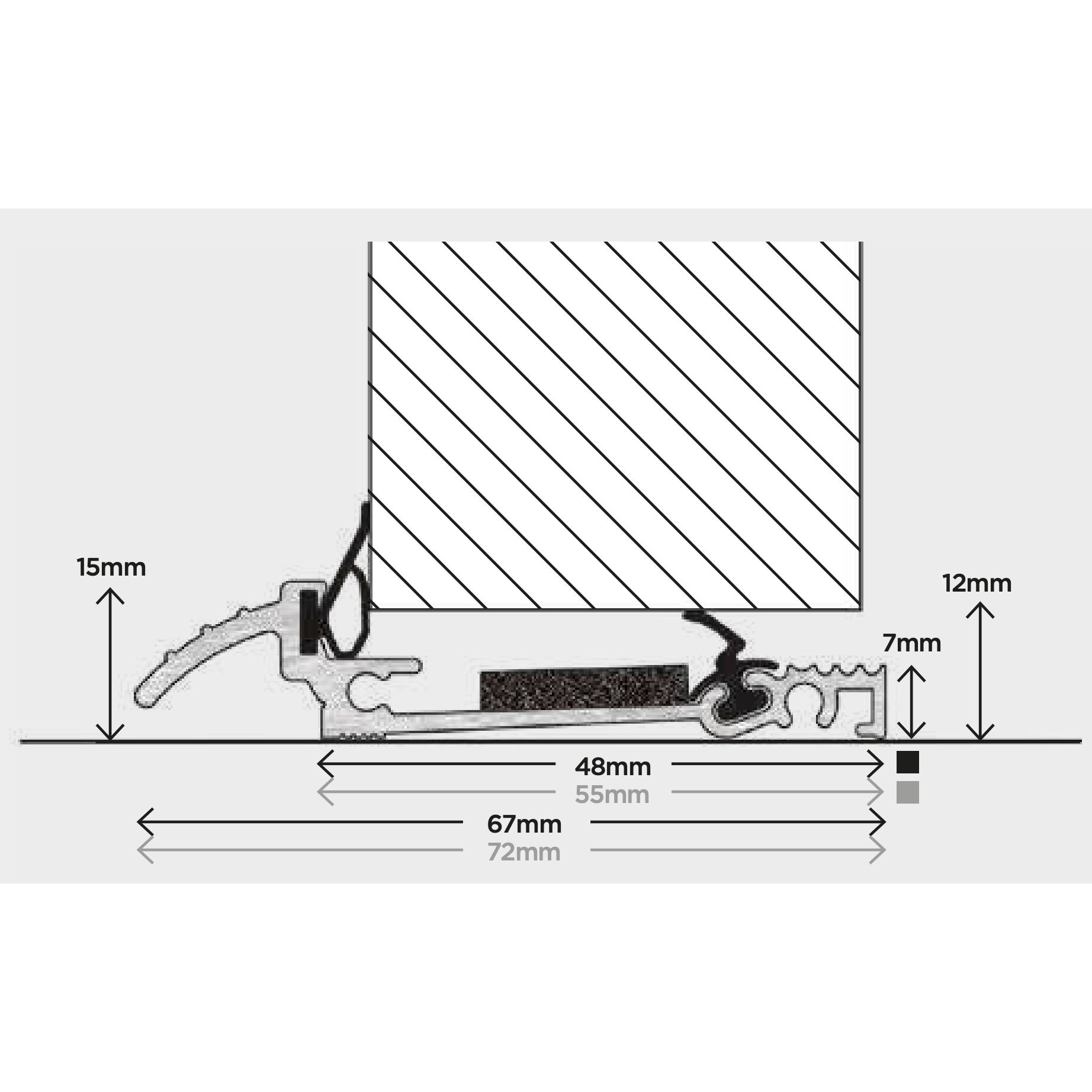 FD30 Fire Door Threshold - 56mm Inward Opening Doors - Bright Silver ...