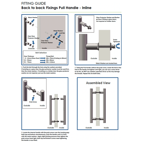 Guardsman Entrance Cranked Pull Handles - Back to Back Fix - 425 x 32mm ...