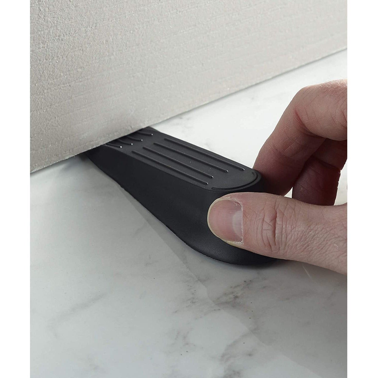 Black Rubber Door Wedge Black - Pack of 1 - tradefit