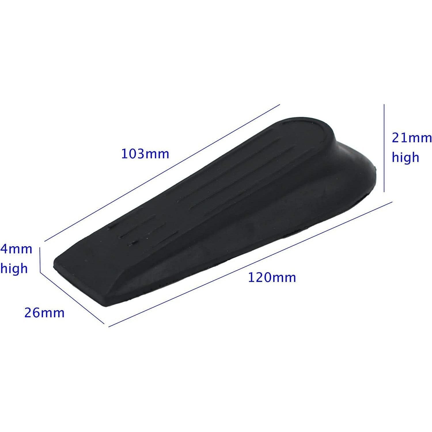 Black Rubber Door Wedge Black - Pack of 1 - tradefit