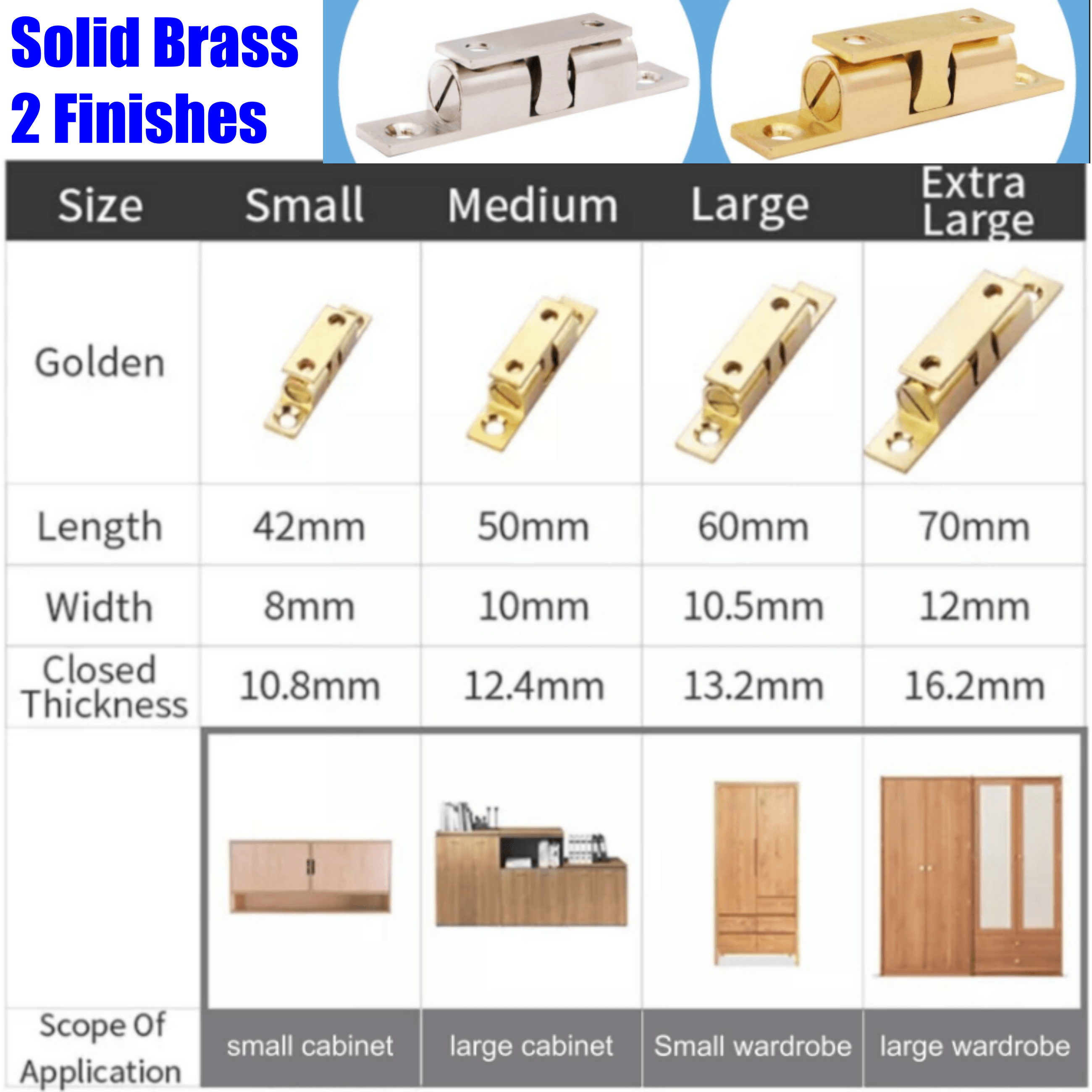 Adjustable Double Ball Catch Quality Brand 60mm Chrome Plated Solid ...