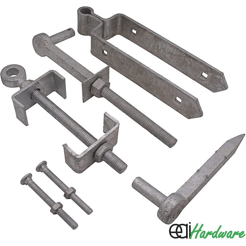 Field Gate Hinge Set Double Strap Adjustable Hook On Plate - (24 ...