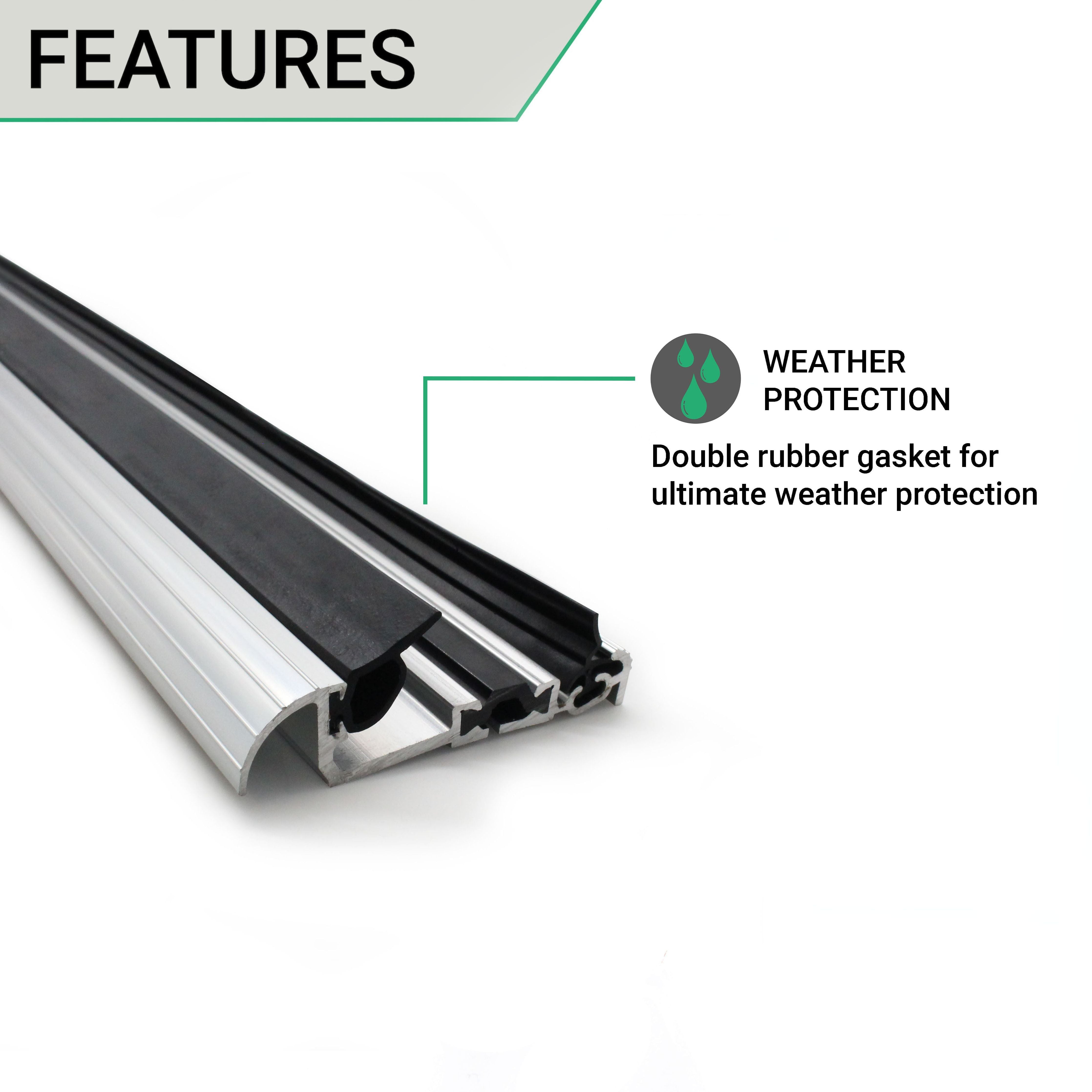 Door Threshold Seal - 44mm Inward Opening - 1829mm - Aluminium - tradefit