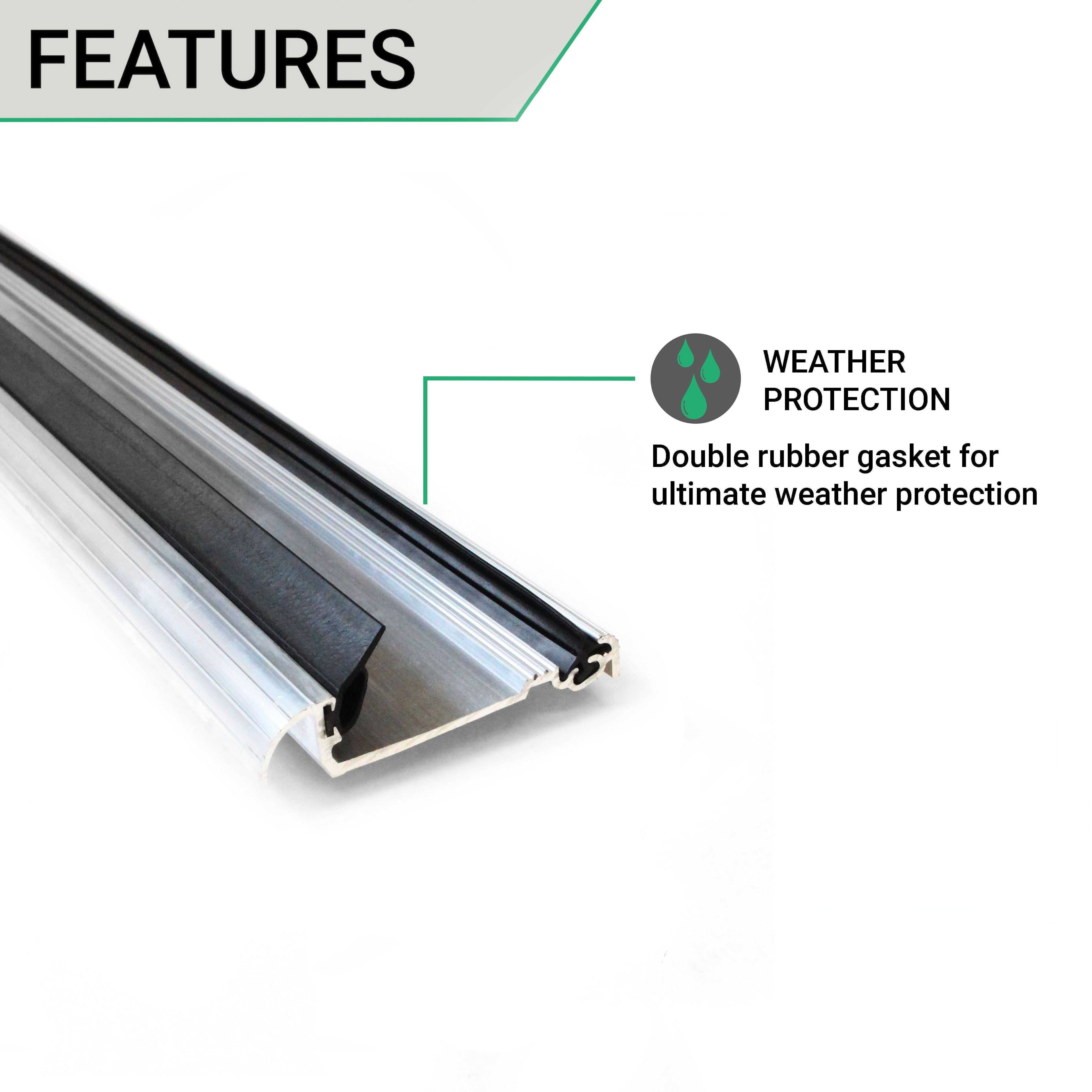 Door Threshold Seal - 56mm Inward Opening - 1829mm - Aluminium - tradefit