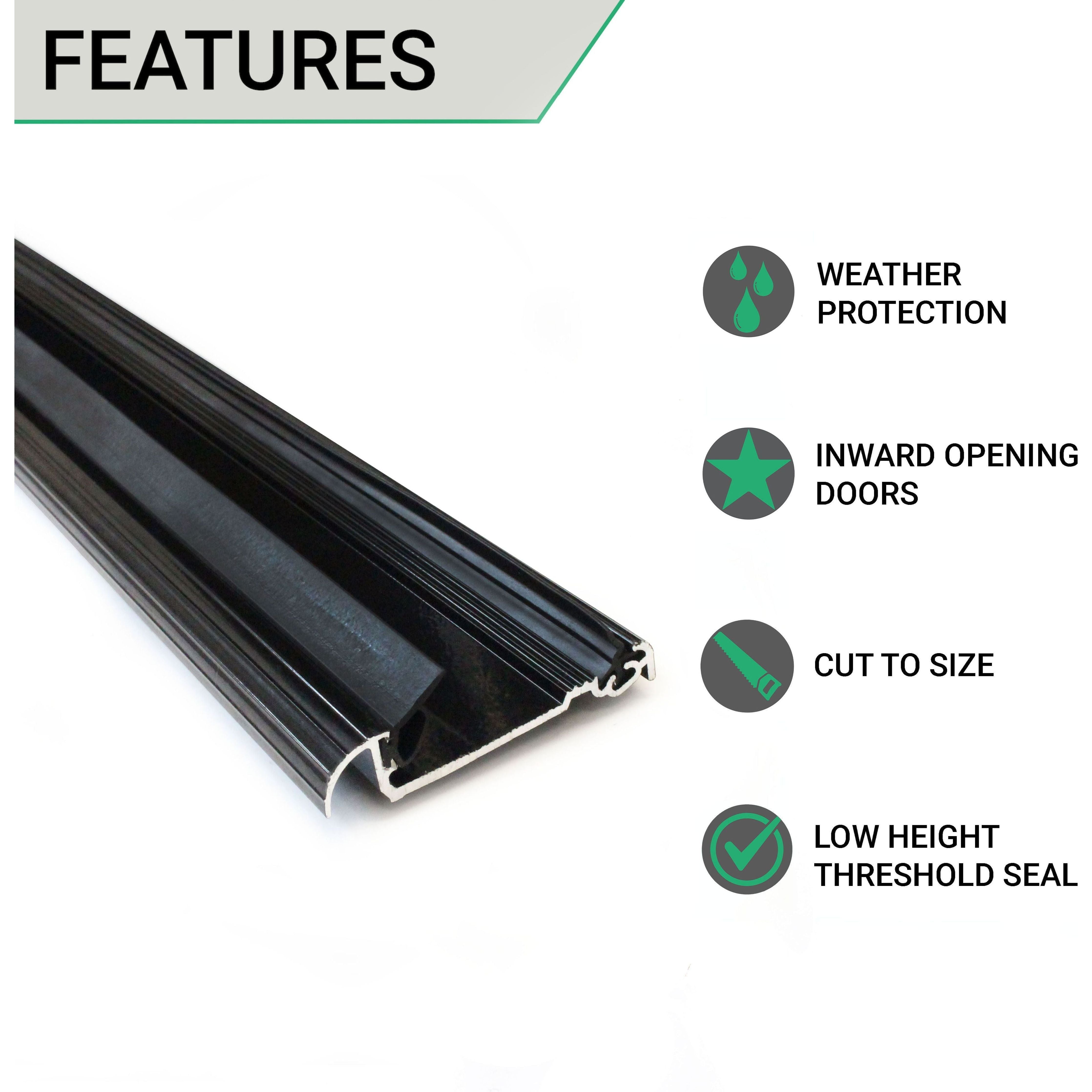 Door Threshold Seal - 56mm Inward Opening - 914mm - Black - tradefit