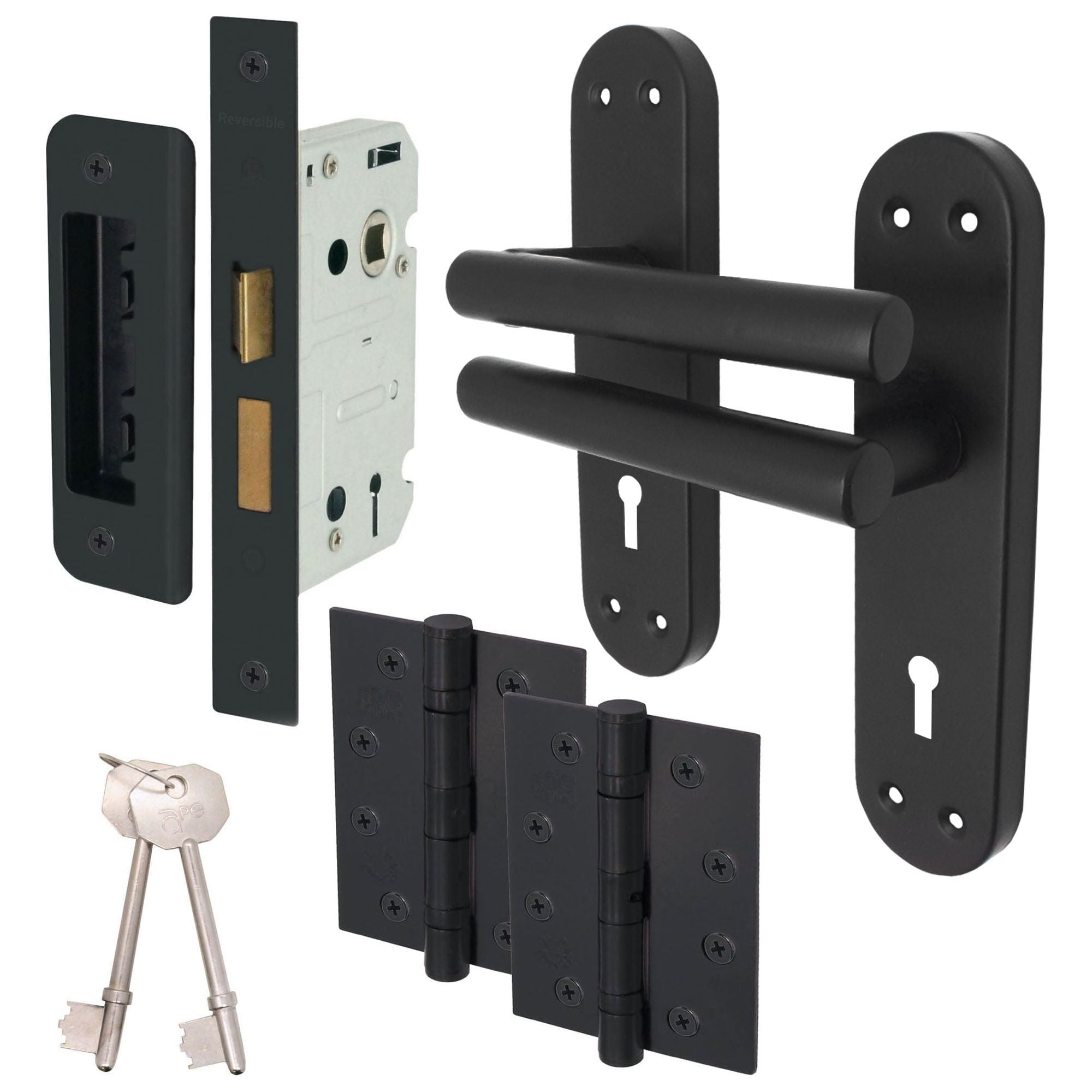 Olbia Lever On Backplate – Sash Lock Kit – 64mm Lock & 76mm Hinges ...