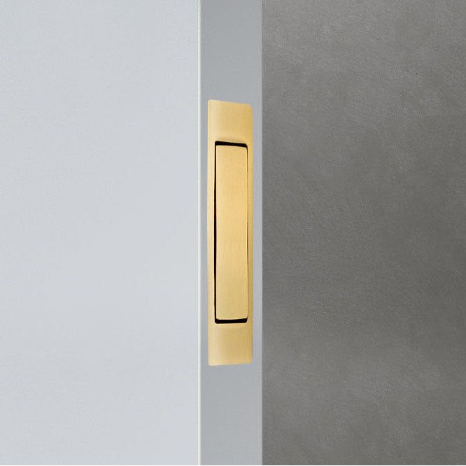 Sliding Pocket Door Edge Pull - 90mm x 18mm x 14mm Deep - Satin Brass ...