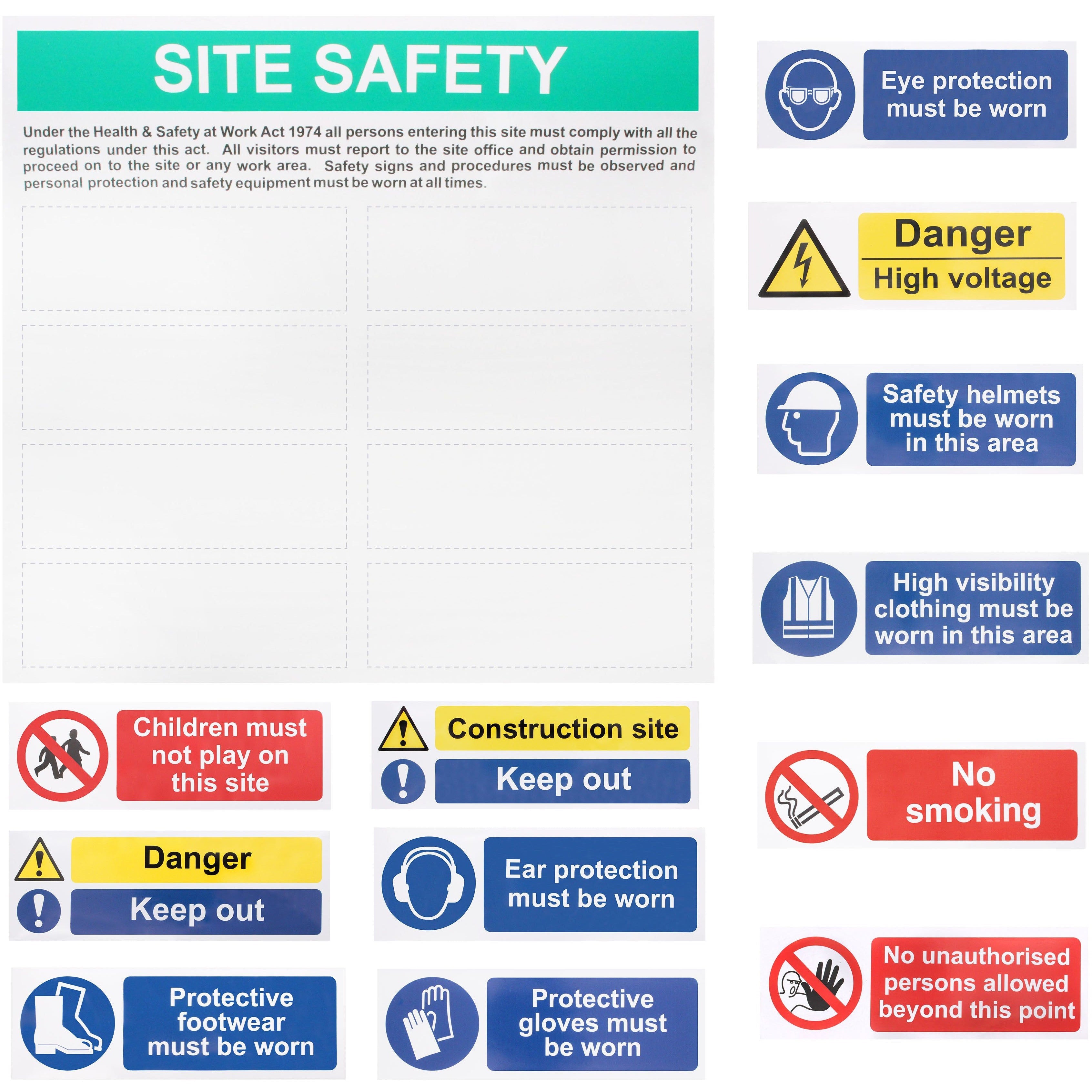 Site Safety Sign Build Own Composite Kit 650 x 650mm with 12 signs ...