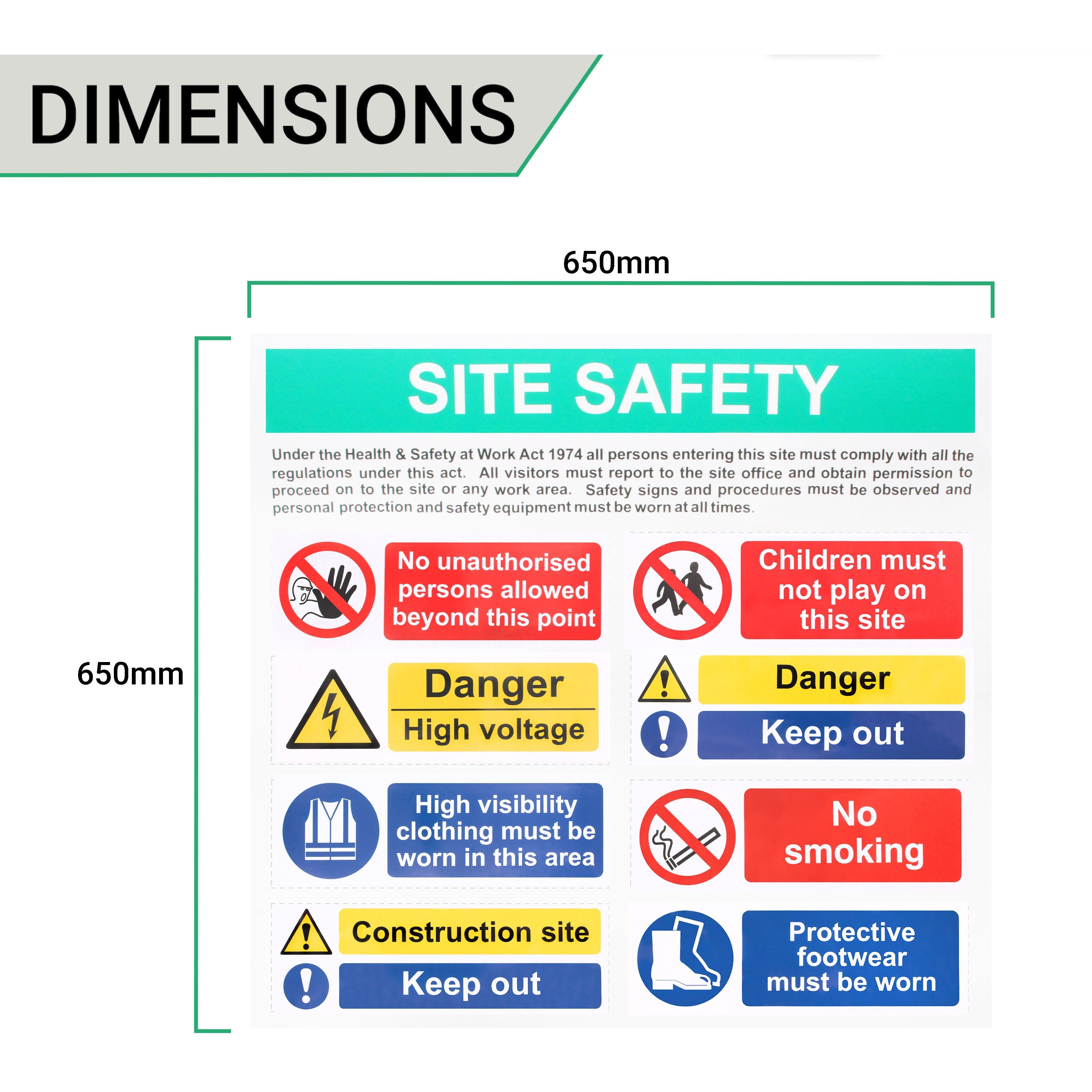 Site Safety Sign Build Own Composite Kit 650 x 650mm with 12 signs ...