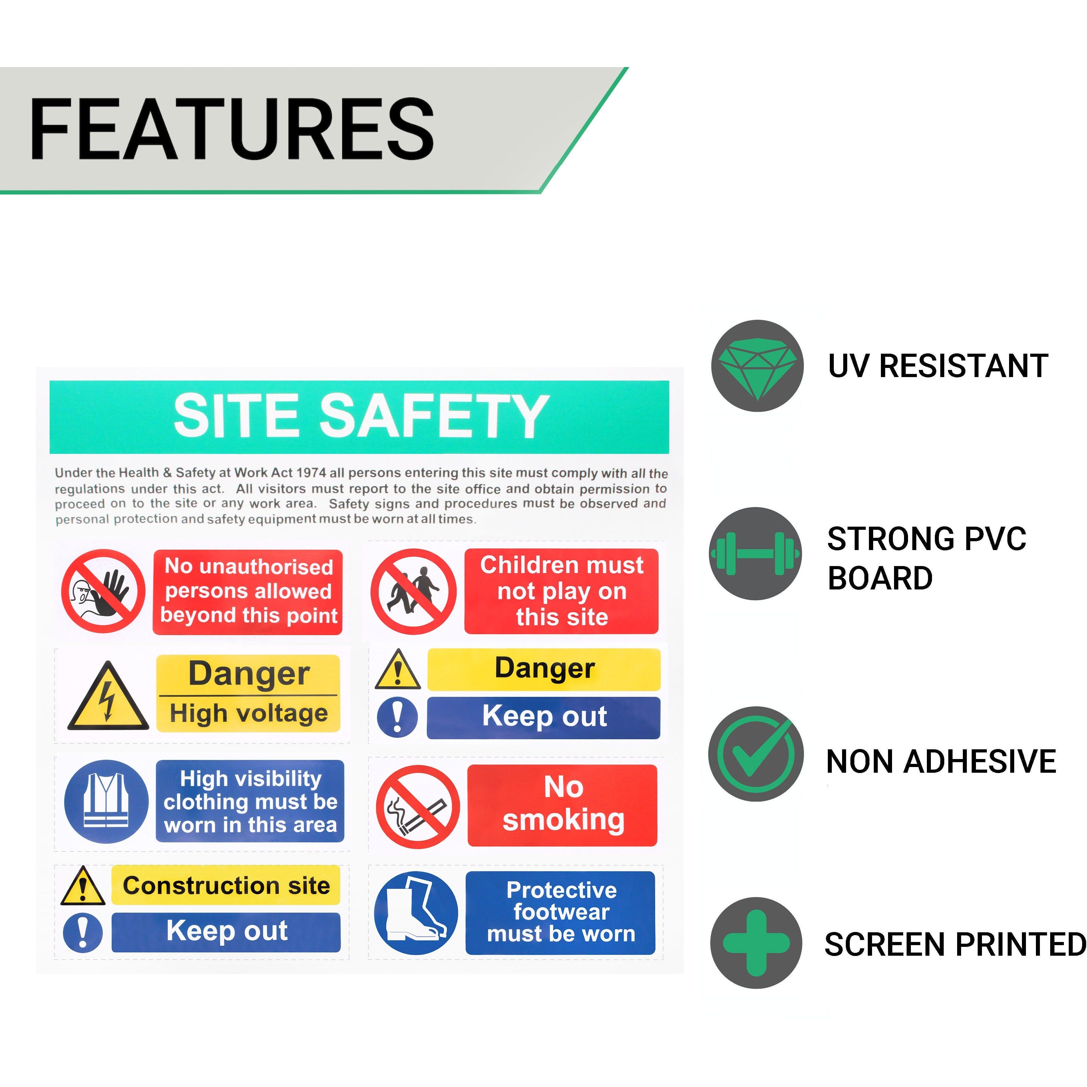 Site Safety Sign Build Own Composite Kit 650 x 650mm with 12 signs ...