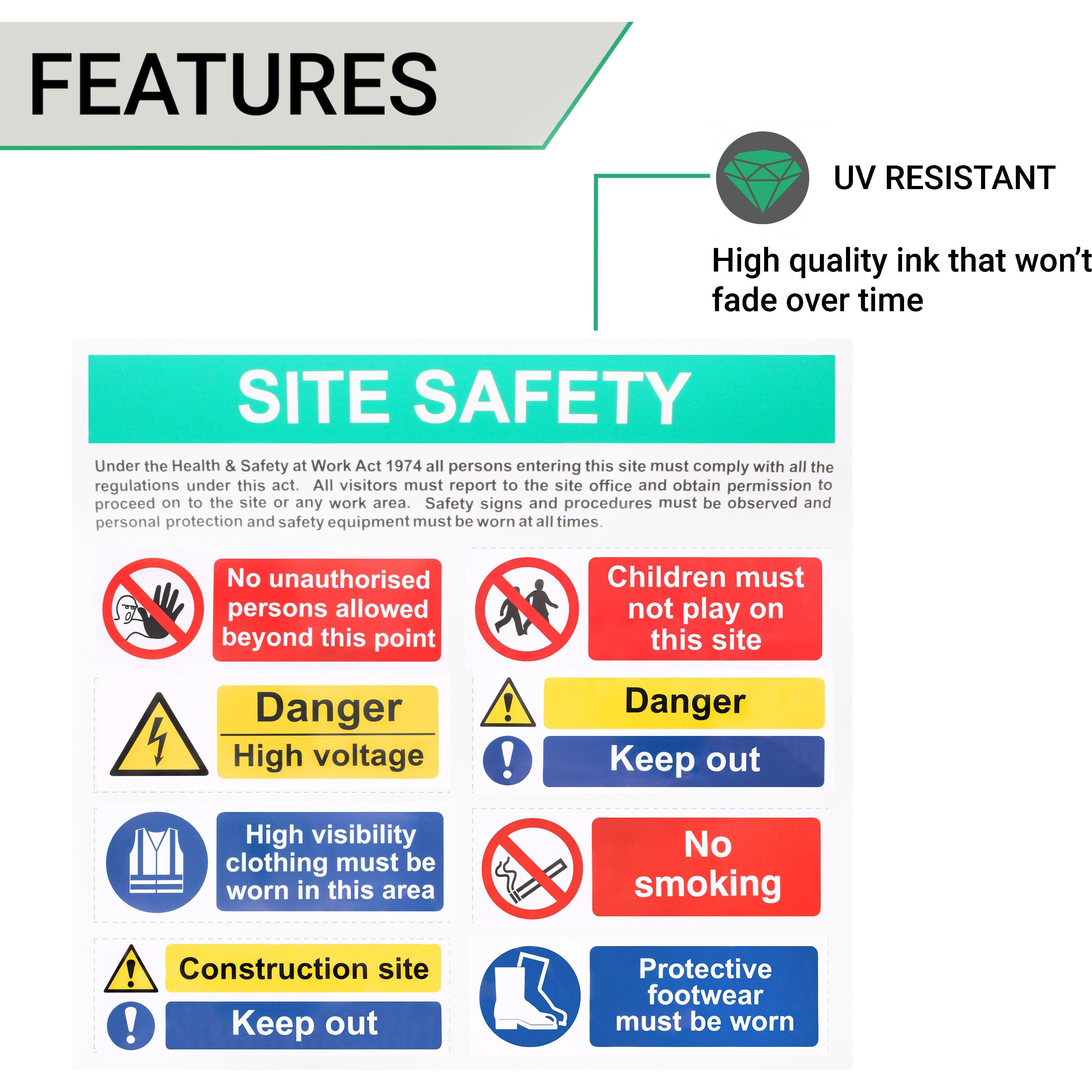 Site Safety Sign Build Own Composite Kit 650 x 650mm with 12 signs ...