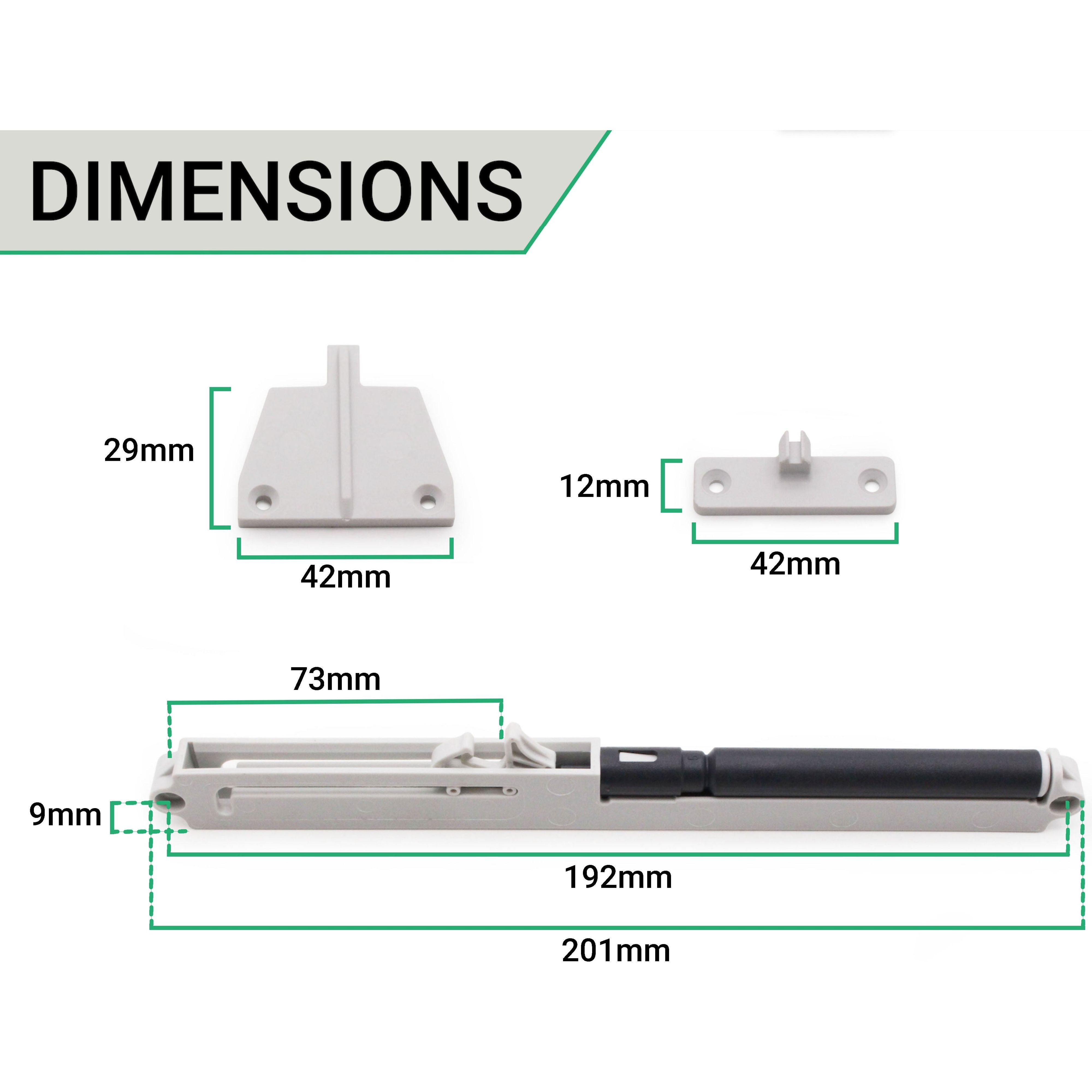 Soft Close Drawer Damper 25kg Force for Wood or Metal Drawers - tradefit