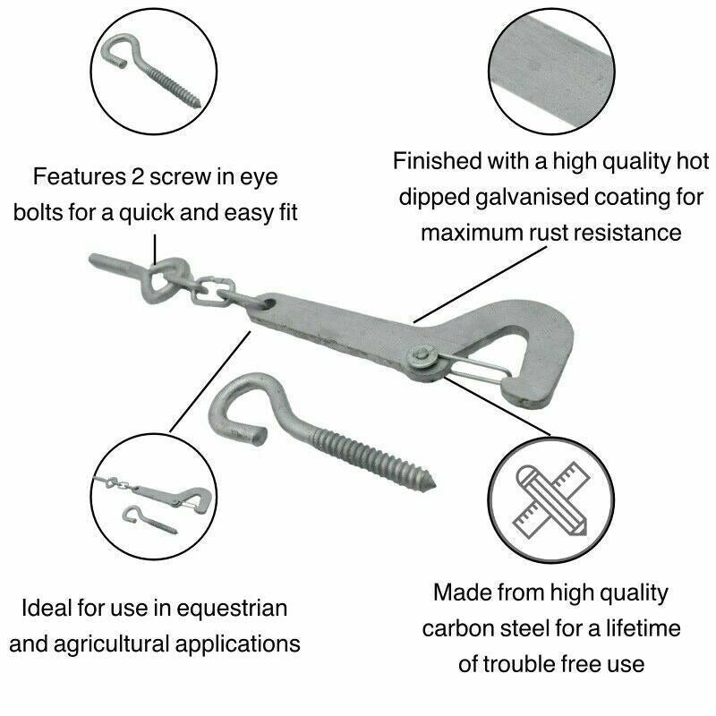 Field Gate Safety Hook And Eye - 150mm - Hot Dip Galvanised - tradefit - 4