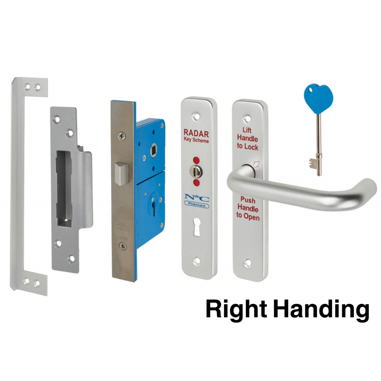 Genuine RADAR Disabled Toilet Lock Set - Right Hand - tradefit