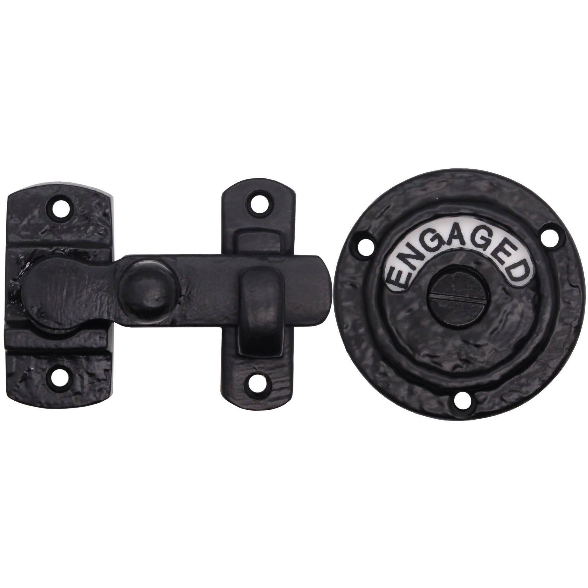 Bathroom Indicator Bolt - Black Antique Iron - 83mm - tradefit - 5
