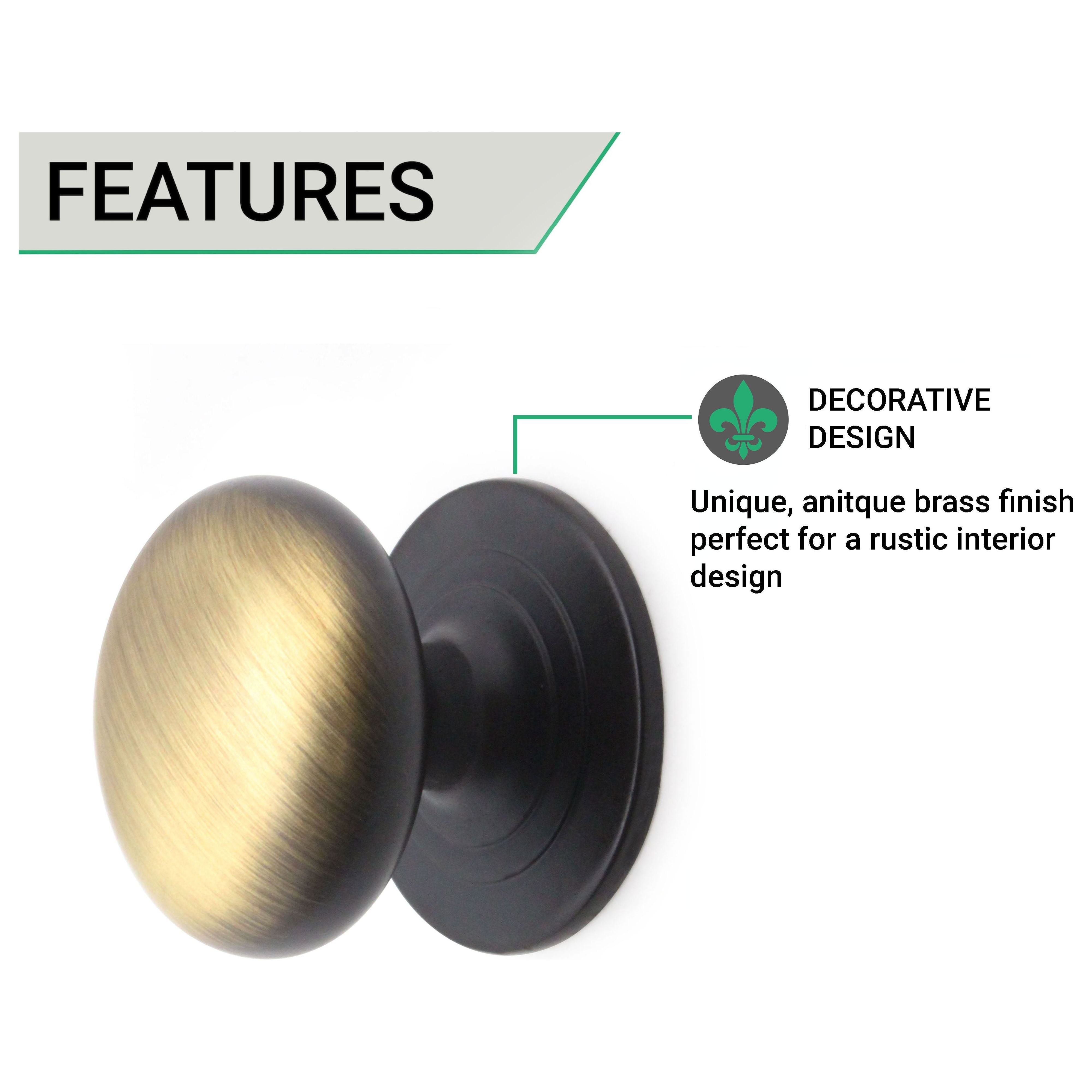 Victorian Cupboard Knob - 25mm - Antique Brass - tradefit