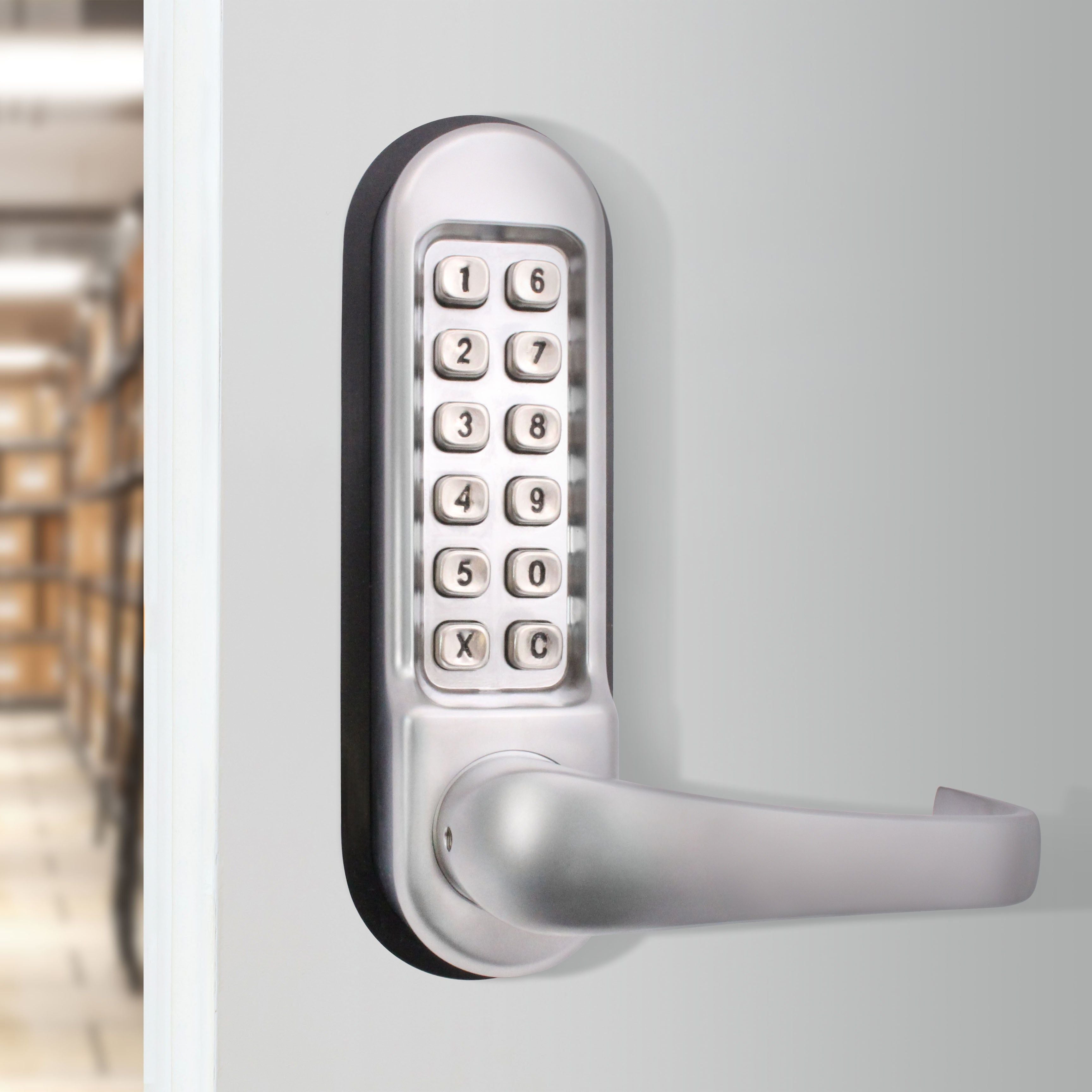 Outside Access Lever Digital Lock Suit Panic Hardware - Satin Silver ...