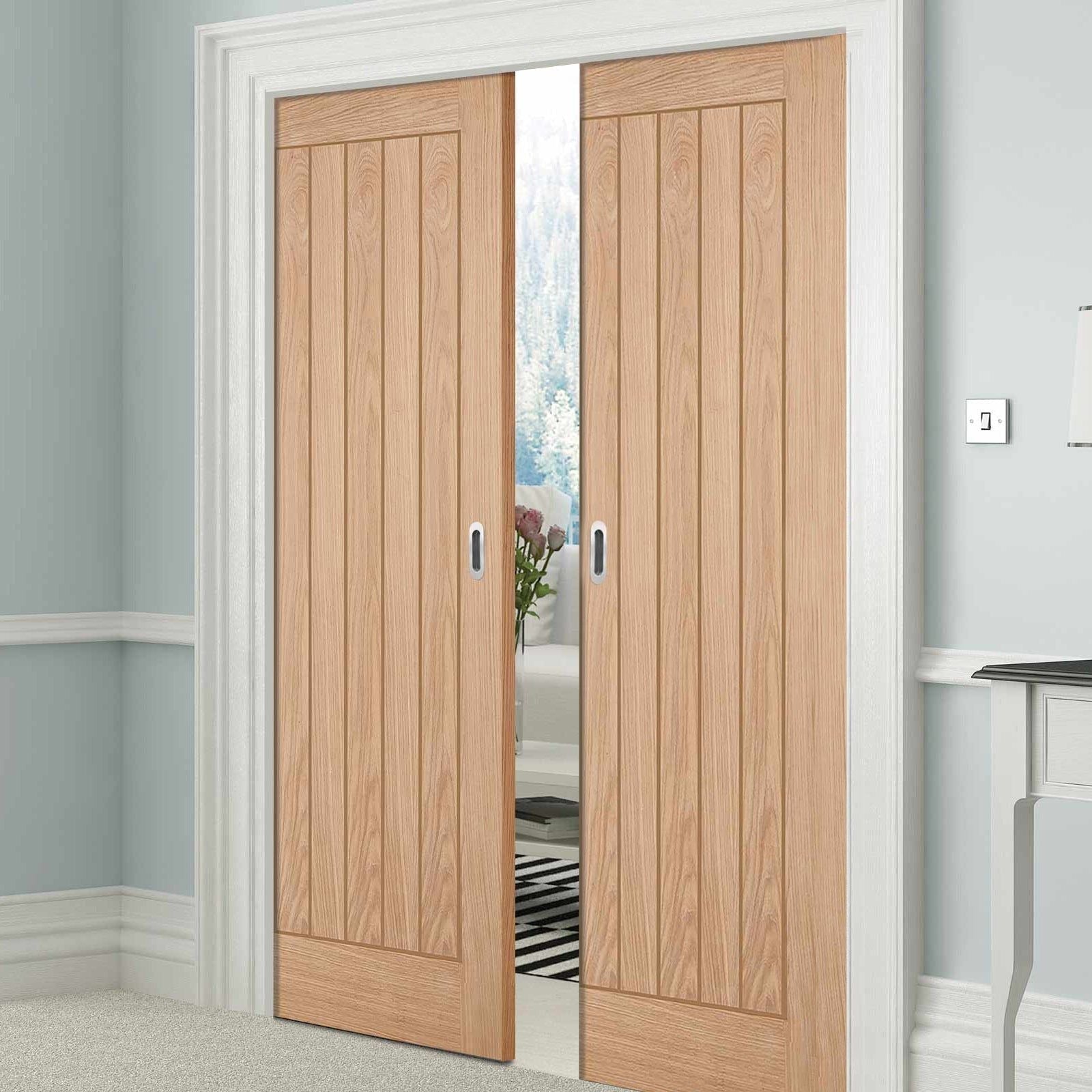 Pocket Door Kit for Double Doors with Soft Close - 915 x 2032mm Max ...