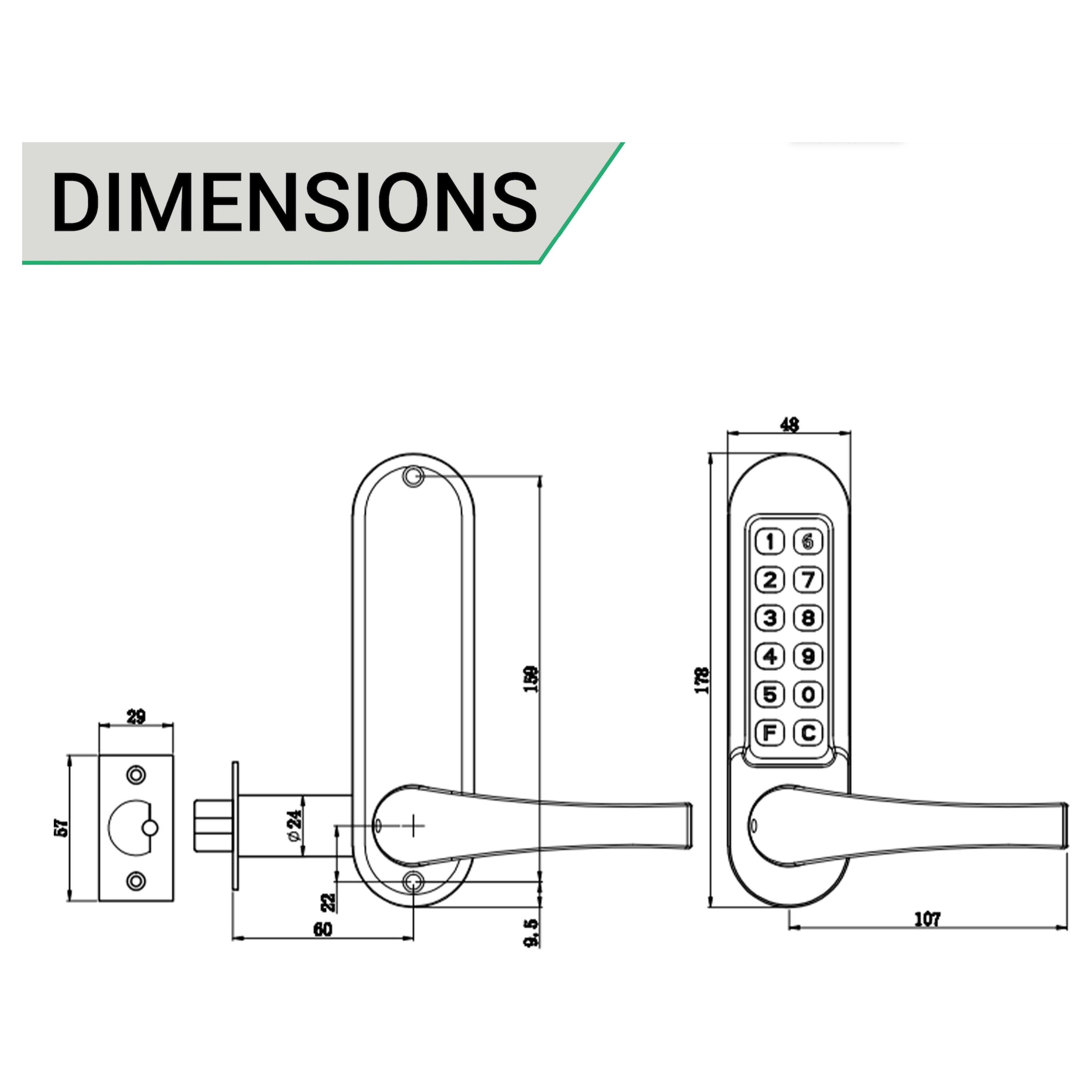 Outside Access Lever Digital Lock Suit Panic Hardware - Satin Silver ...