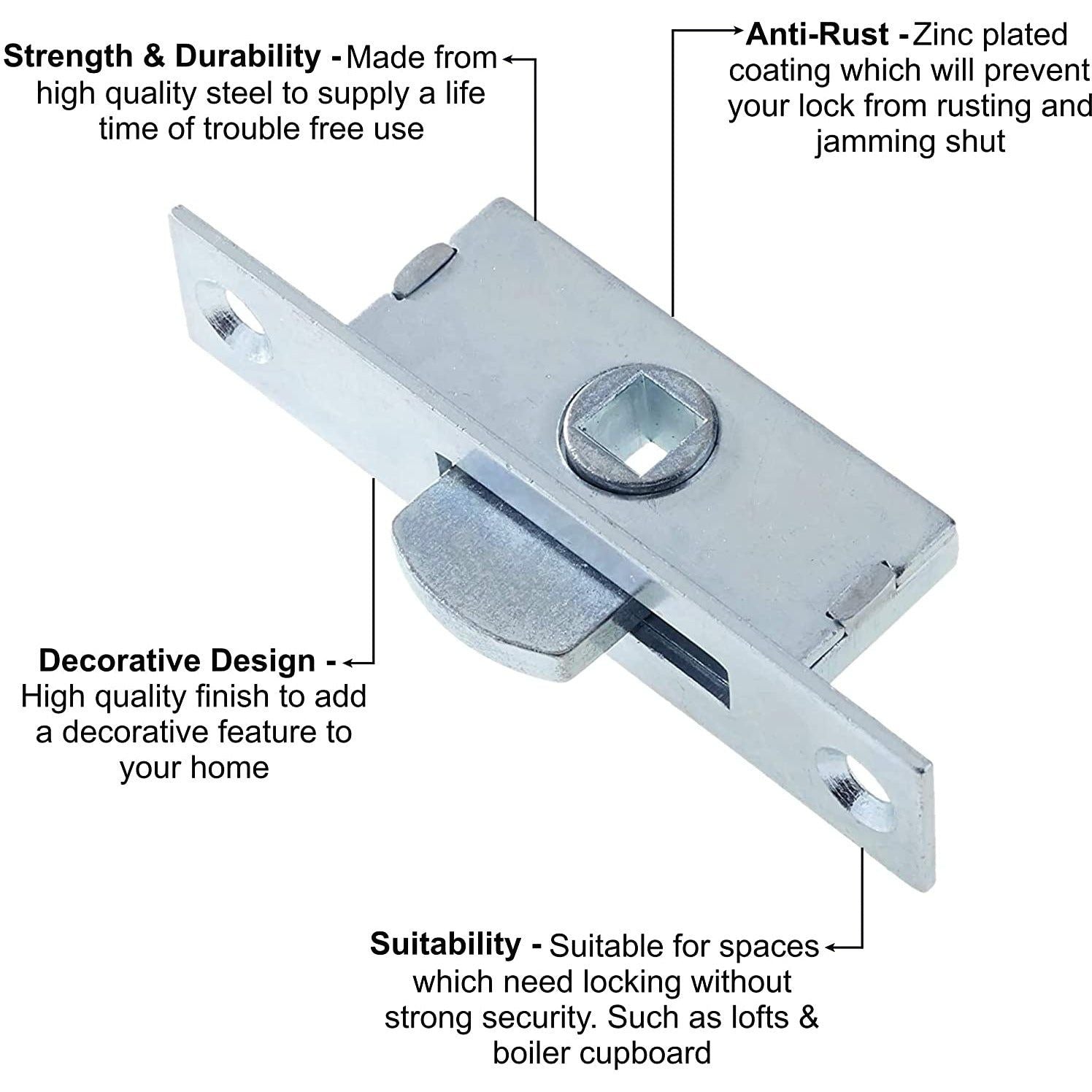 Mortice Budget Lock Recessed Type - Suits Square Key - tradefit
