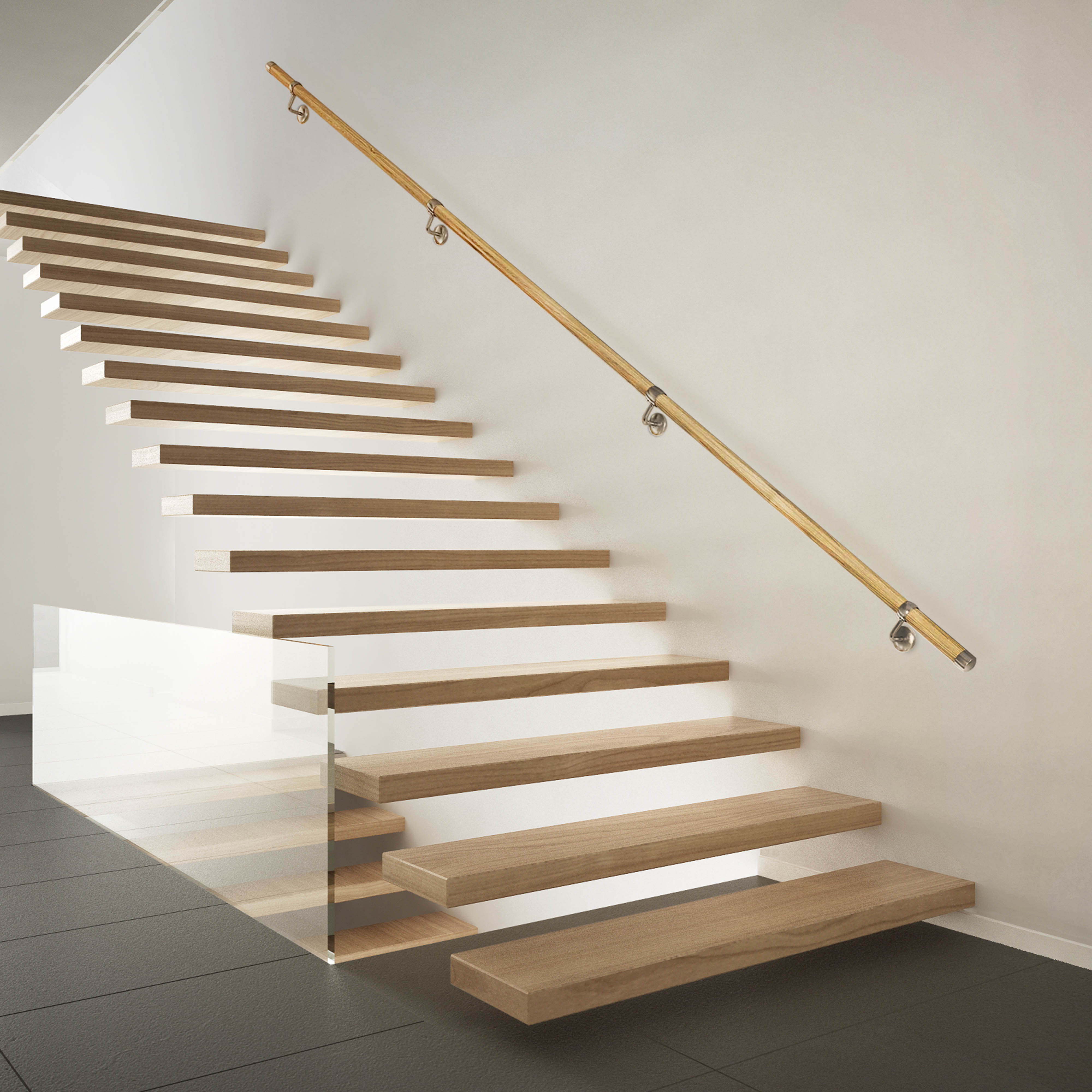 Handrail Kit Wooden / Timber - Interior Use - 3600mm - Pine / Brushed ...