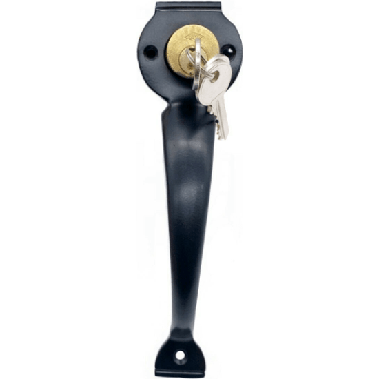 Pull Handle Cylinder Surround Suit Long Throw Gate Lock - 200mm - Black ...