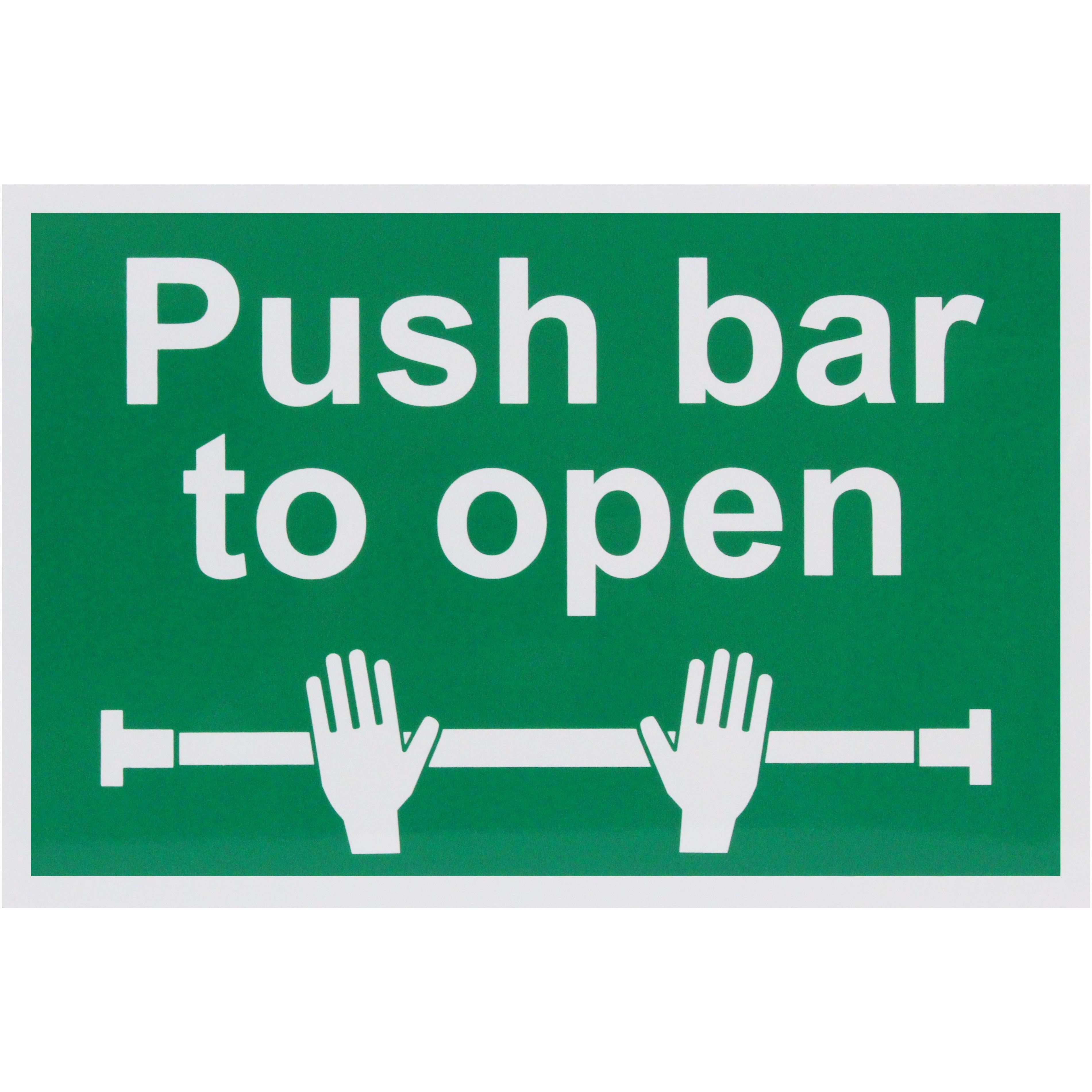 Push Bar To Open Sign 300x200mm Self Adh Semi Rigid PVC - tradefit