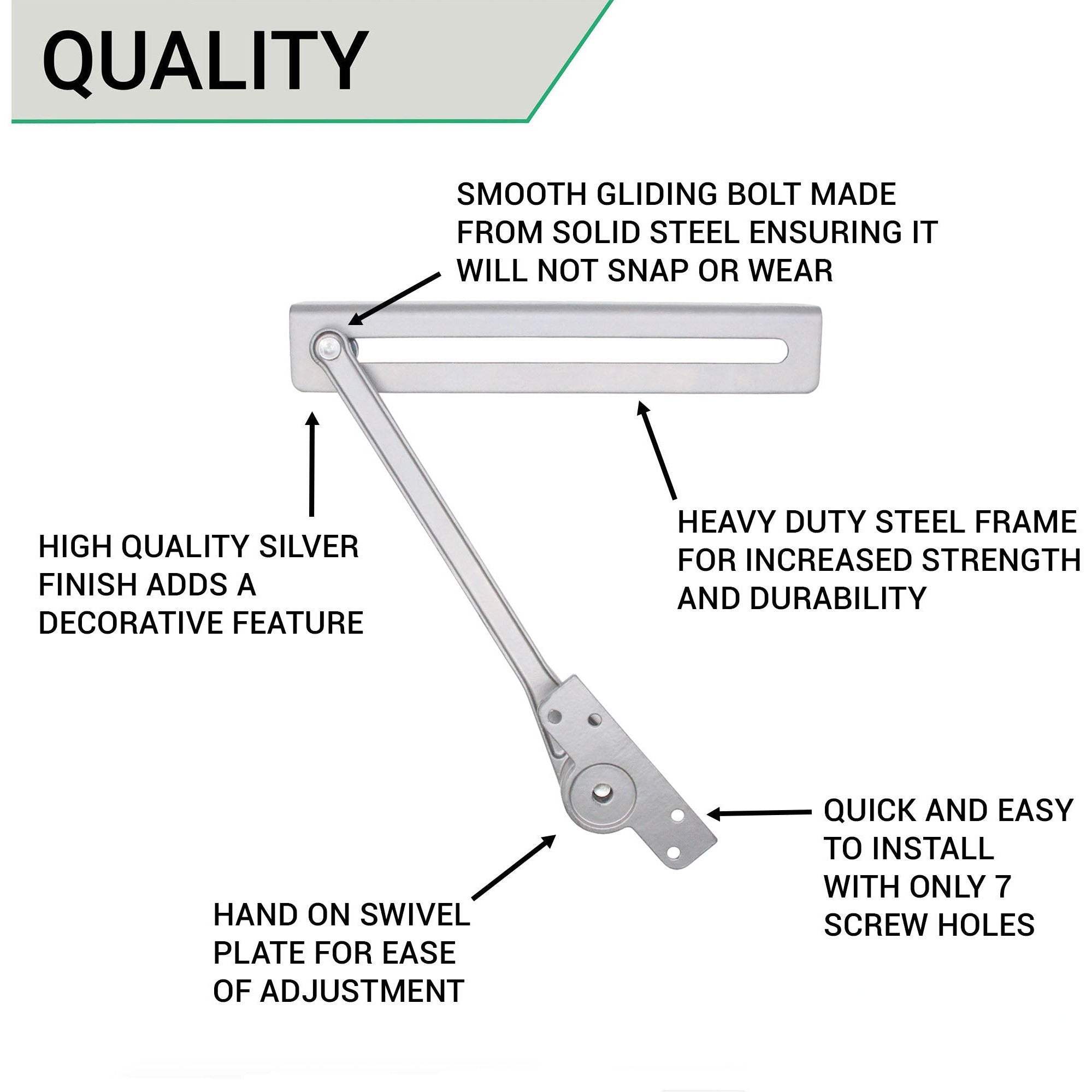 Friction Restrictor Arm Door Stay Surface Mounted AR891 - 90 Deg ...