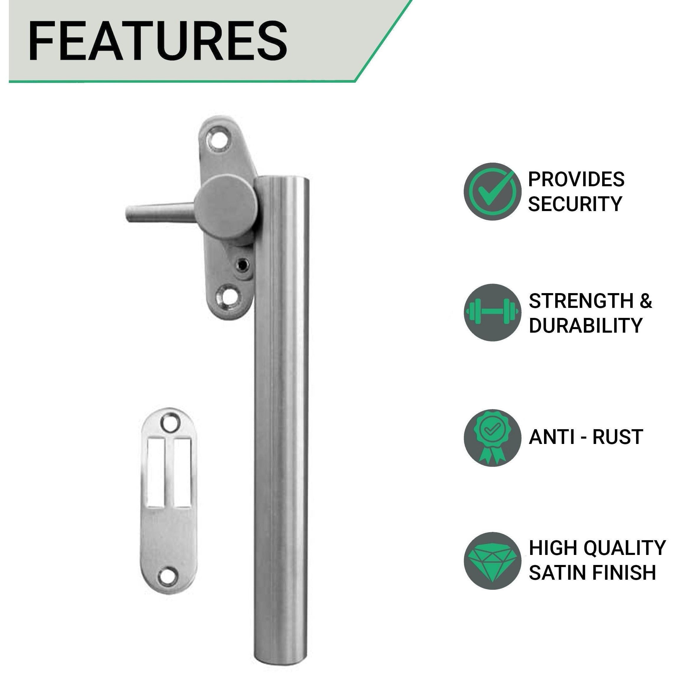 Casement Window Fastener Mortice Plate - Right Hand - Stainless Steel ...