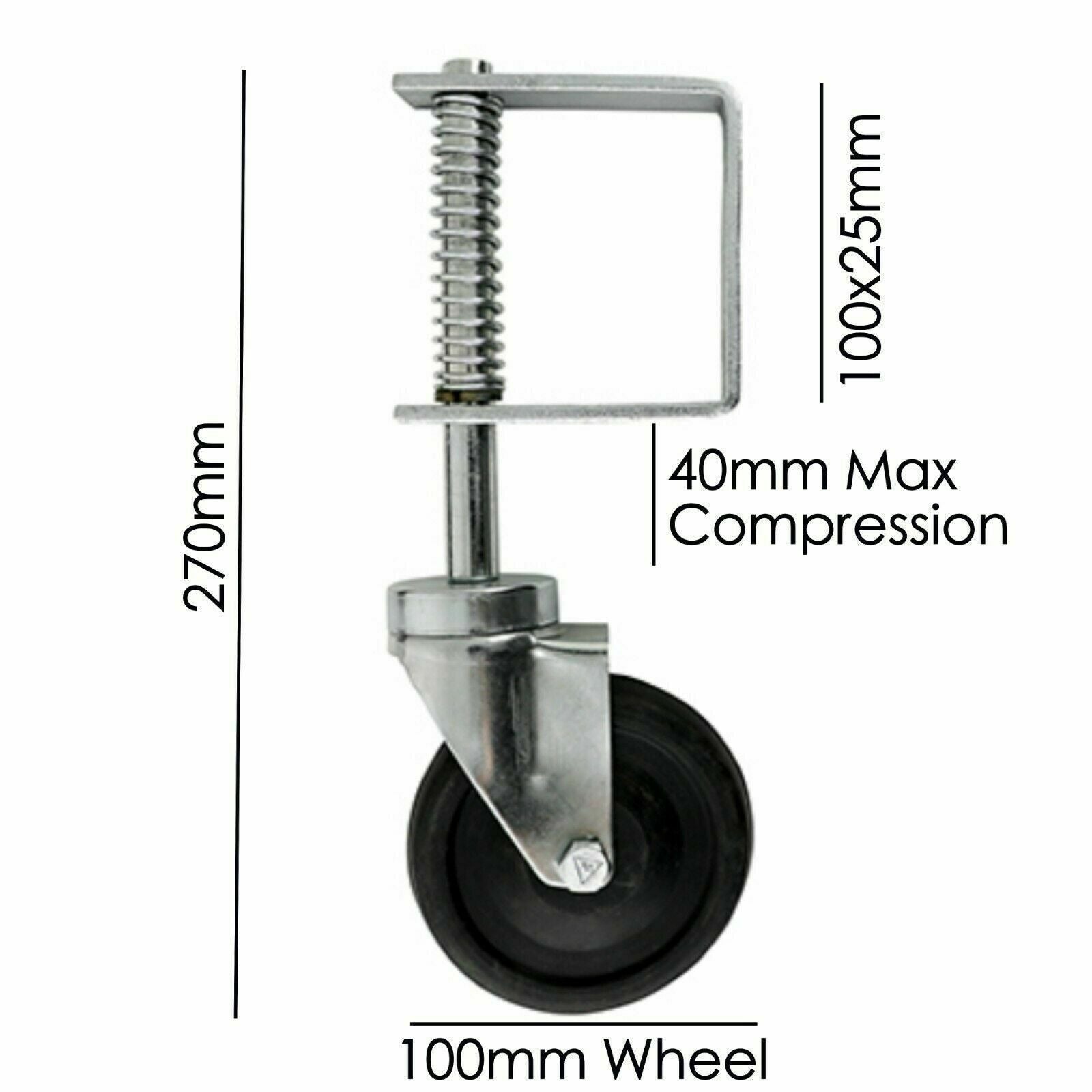 Gate Garage Door Wheel Castor Medium Duty Spring Loaded Inc Fixing ...