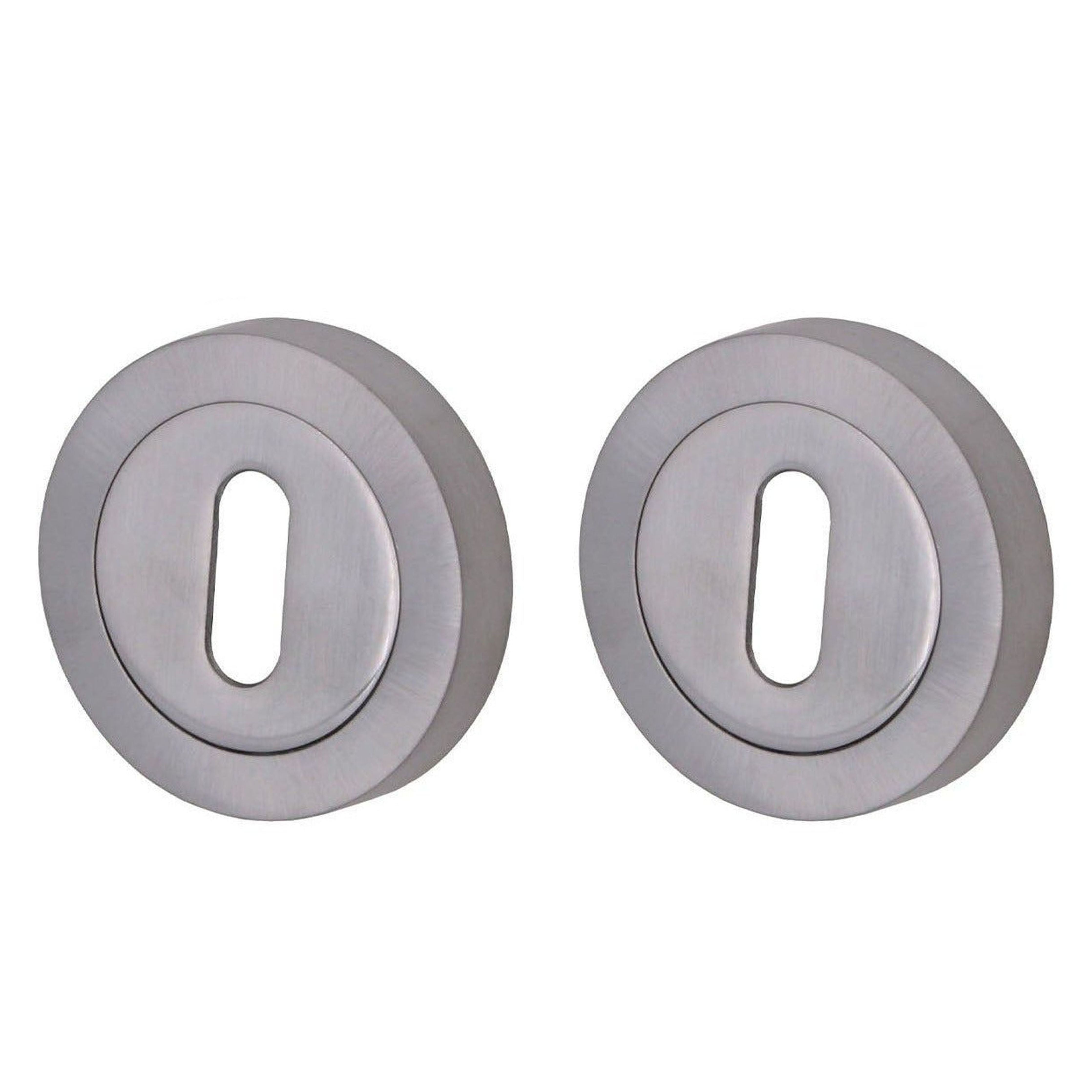 Round Keyhole Escutcheons Nola Pattern - 51mm - Satin Chrome - Pair ...