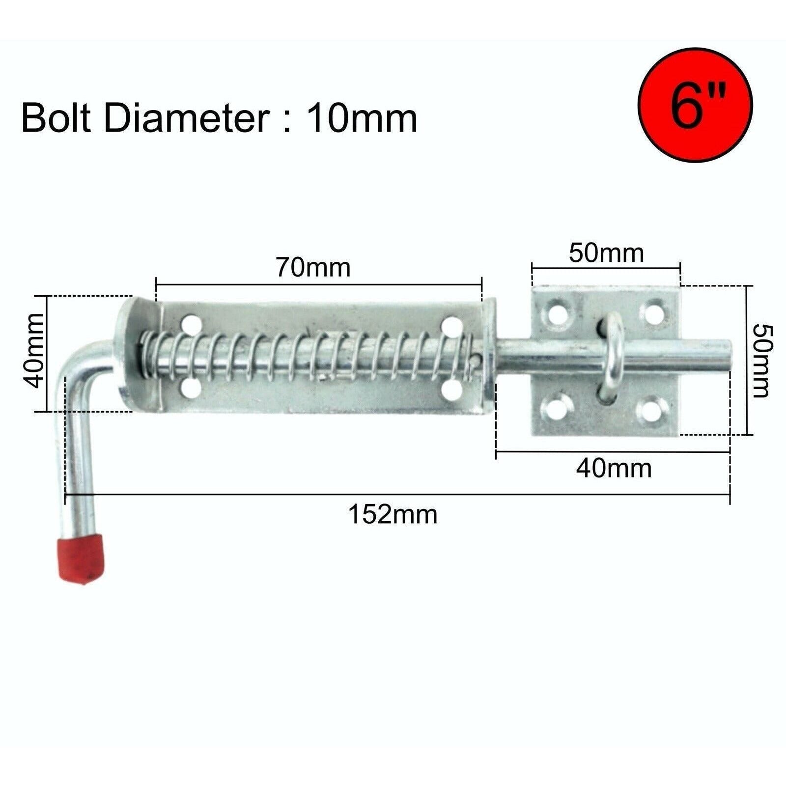 Heavy Spring Loaded Animal Bolt With KEEP & FIXINGS - 150mm ...