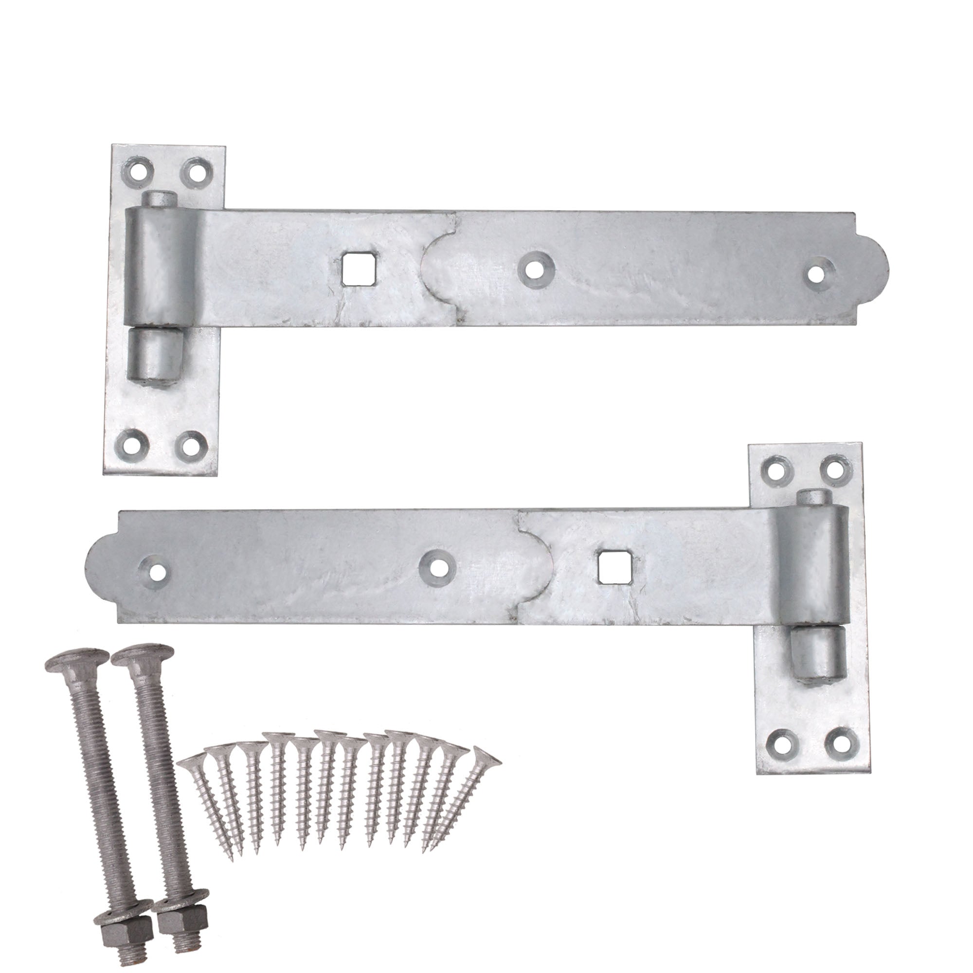 Gate Garage Hinges Hook and Band Straight - 300mm - Galvanised - tradefit